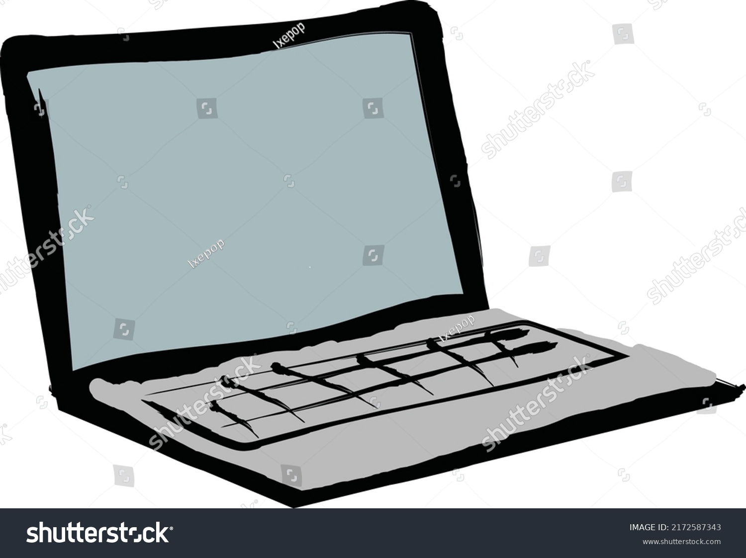 Hand Drawn Laptop Vector Illustration Stock Vector (Royalty Free ...