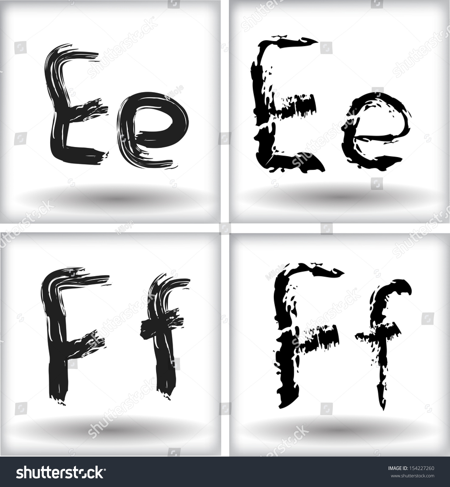 Hand Drawn Letters Stock Vector (Royalty Free) 154227260 | Shutterstock
