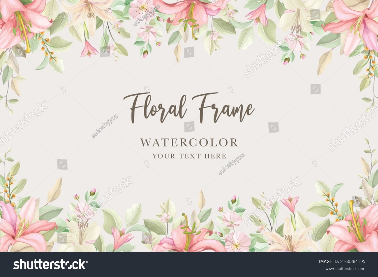 Hand Drawn Lily Frame Background Design Stock Vector (Royalty Free ...