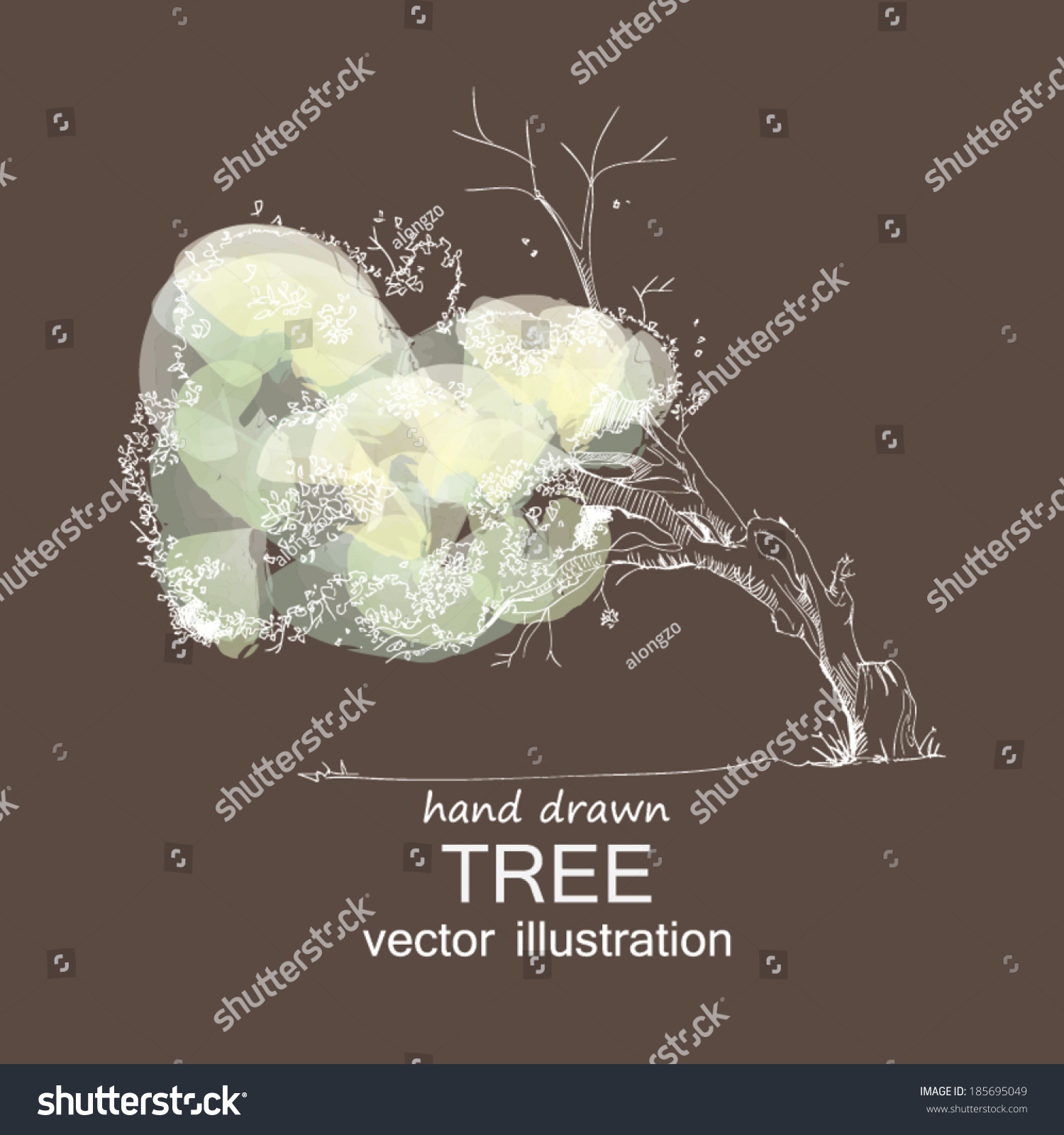 Hand Drawn Old Tree Vector Illustration Stock Vector (Royalty Free ...