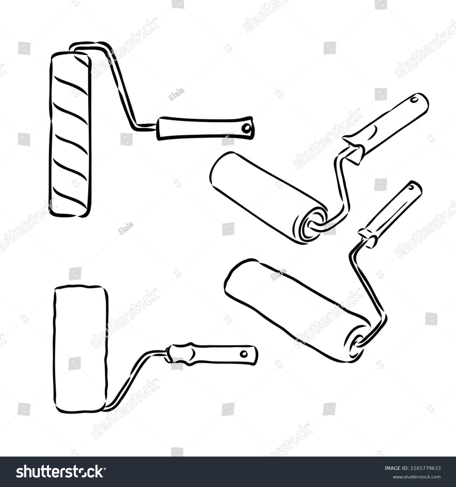 Hand Drawn Paint Roller Illustration Paint Stock Vector (Royalty Free ...