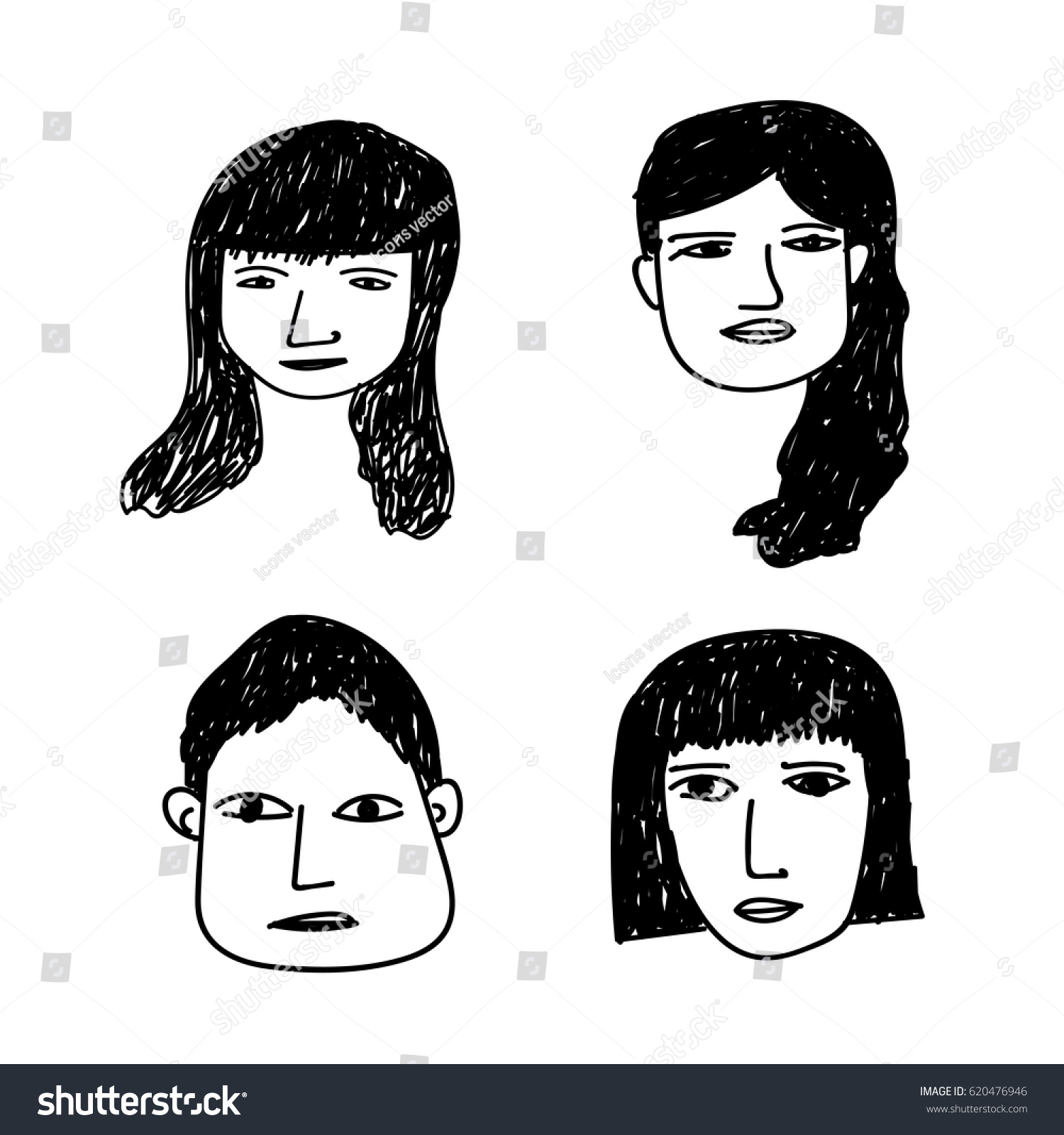 Hand Drawn People Stock Vector (Royalty Free) 620476946 | Shutterstock
