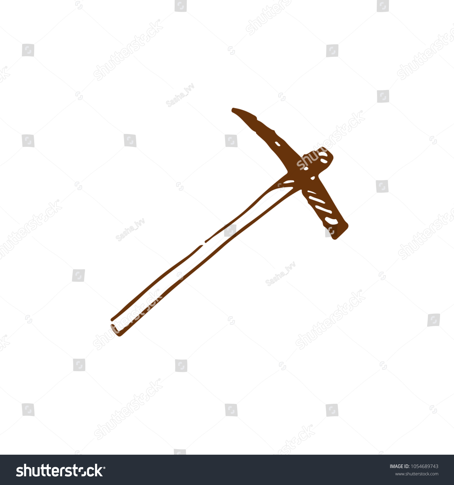 Hand Drawn Pickaxe Sketch Vector Illustration Stock Vector (Royalty ...