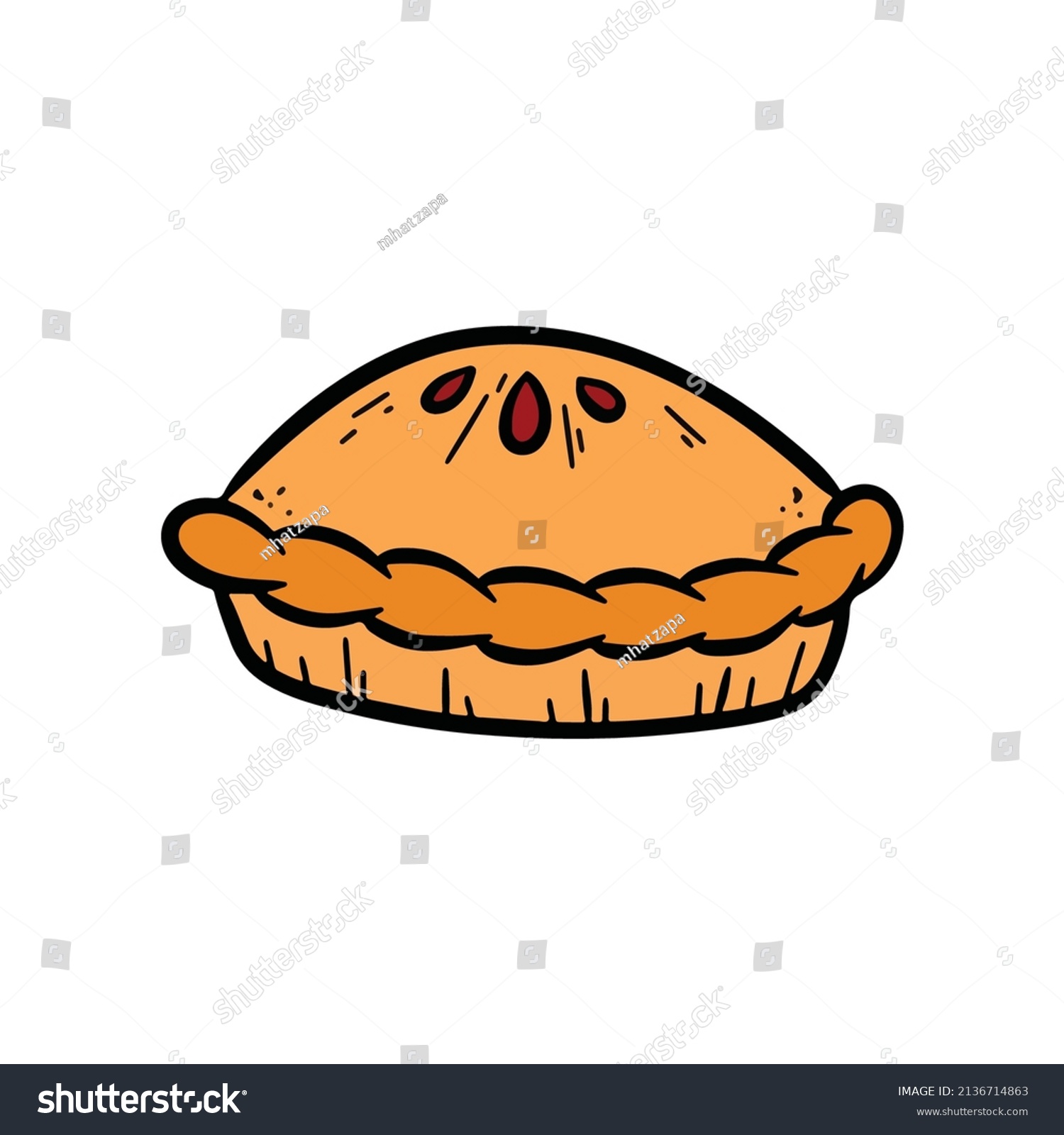 Hand Drawn Pie Doodle Vector Illustration Stock Vector (Royalty Free ...