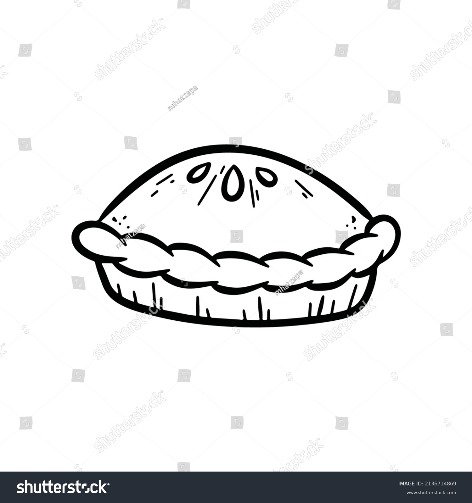 Hand Drawn Pie Doodle Vector Illustration Stock Vector (Royalty Free ...