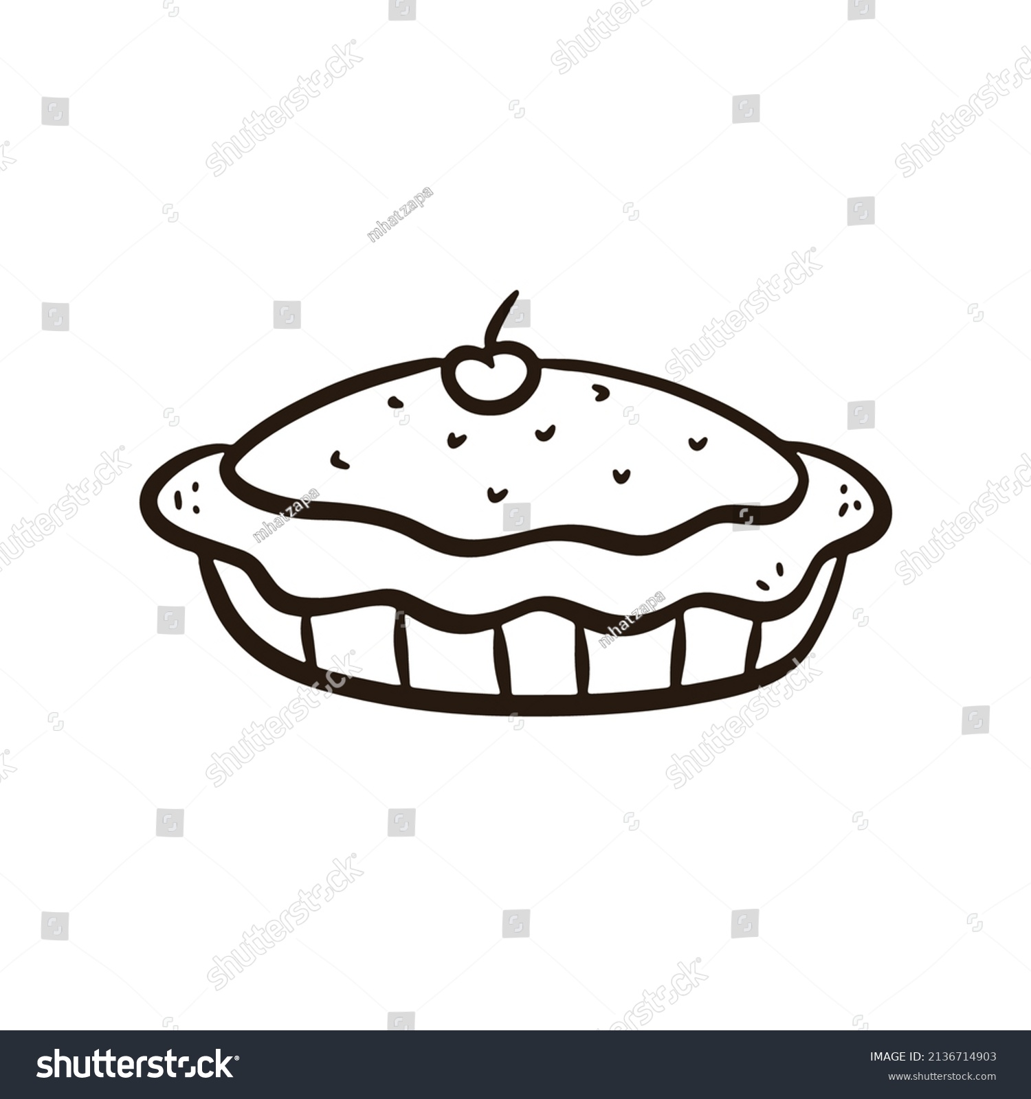 Hand Drawn Pie Doodle Vector Illustration Stock Vector (Royalty Free ...