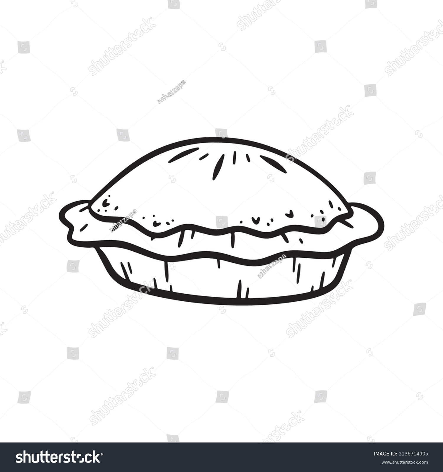 Hand Drawn Pie Doodle Vector Illustration Stock Vector (Royalty Free ...