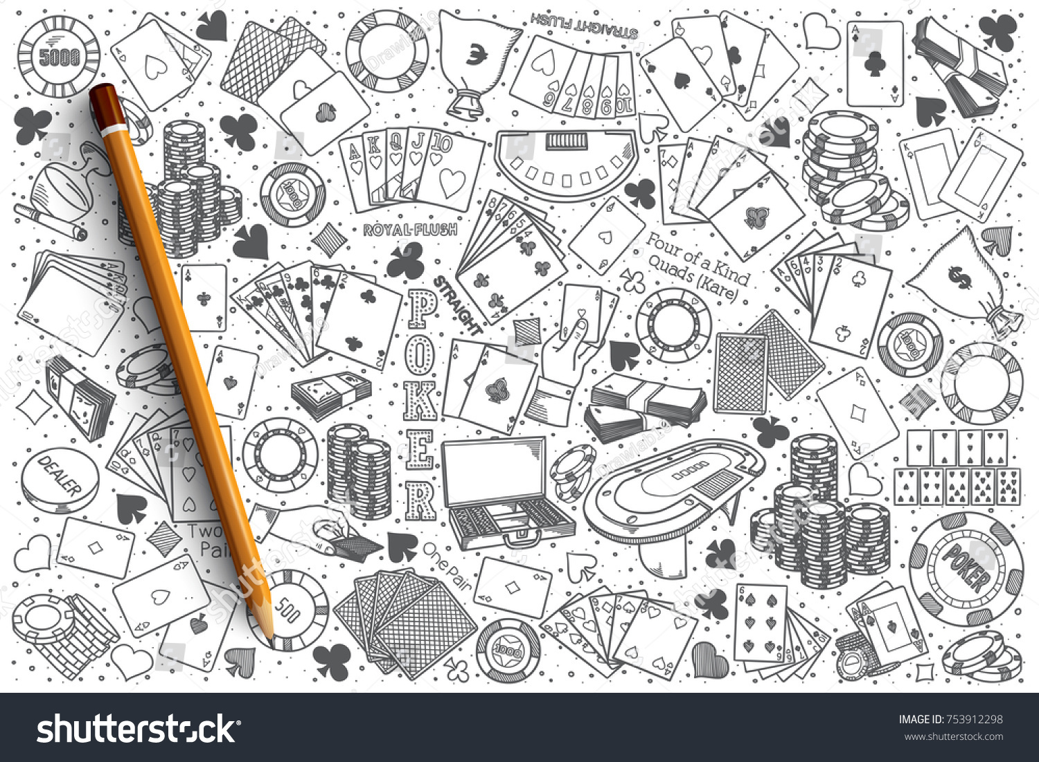 857 Casino chip doodle Images, Stock Photos & Vectors | Shutterstock