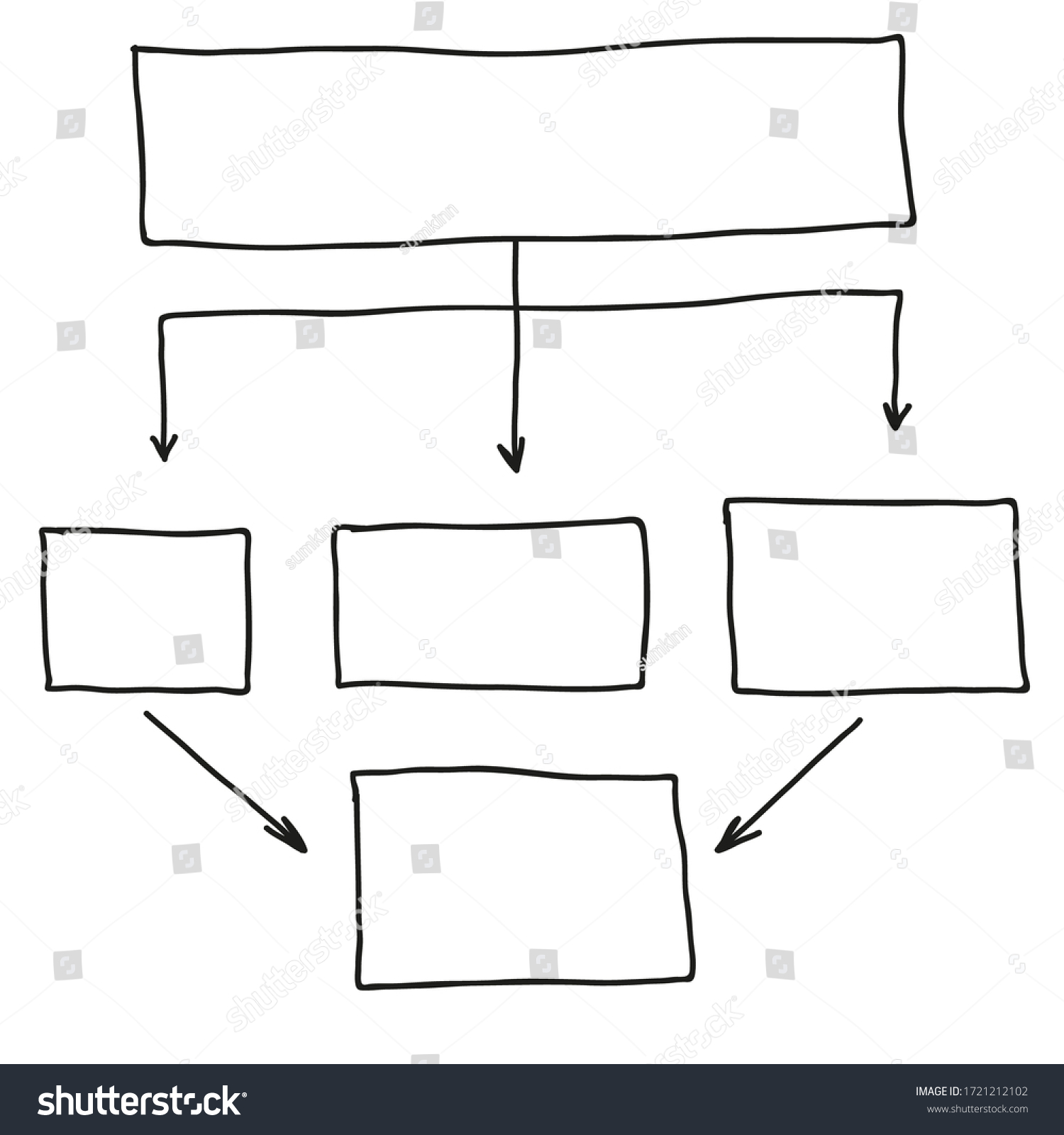 Vektor Stok Hand Drawn Process Diagram Hierarchy Chart (Tanpa Royalti ...