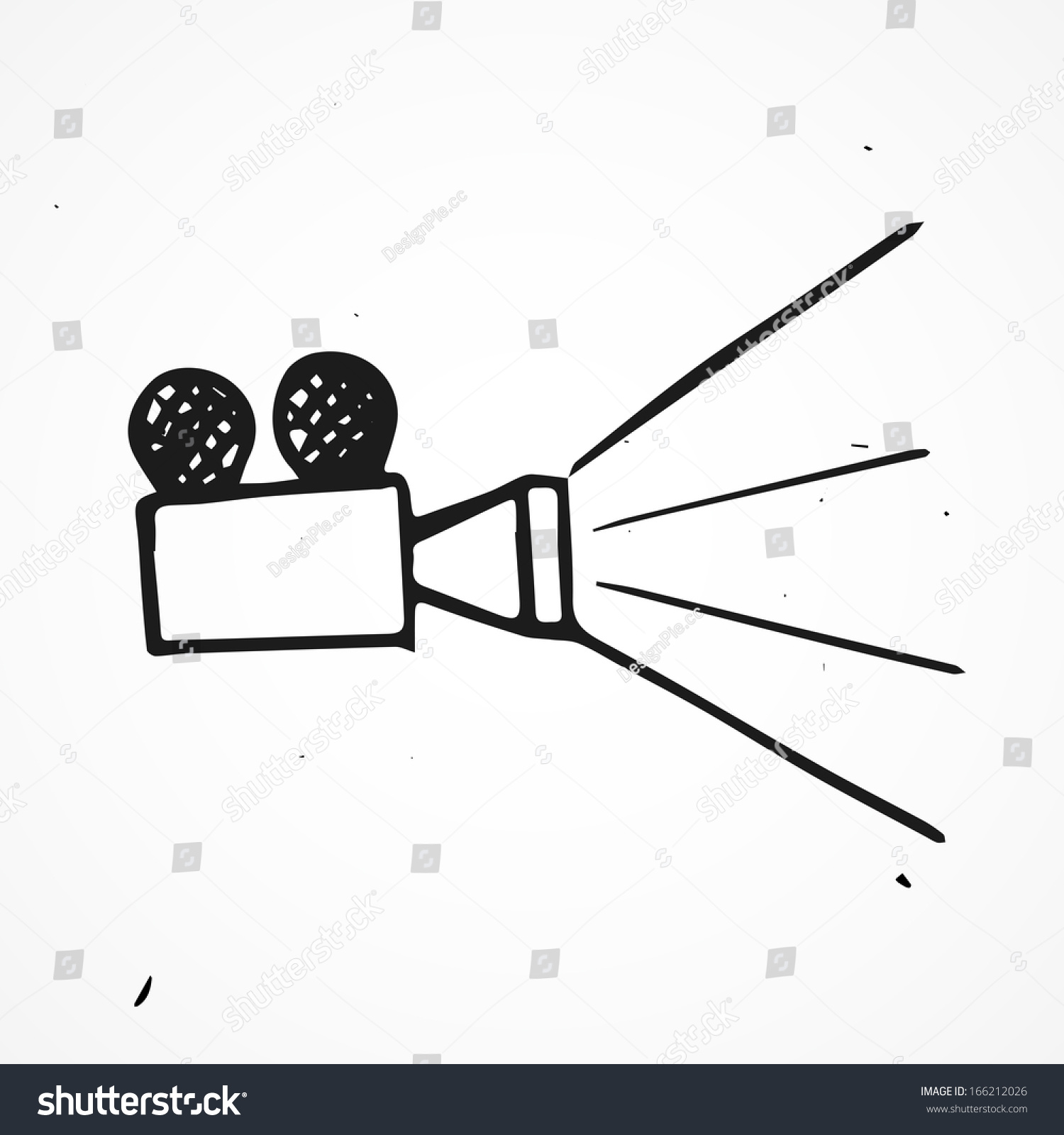 Hand Drawn Projector Stock Vector (Royalty Free) 166212026