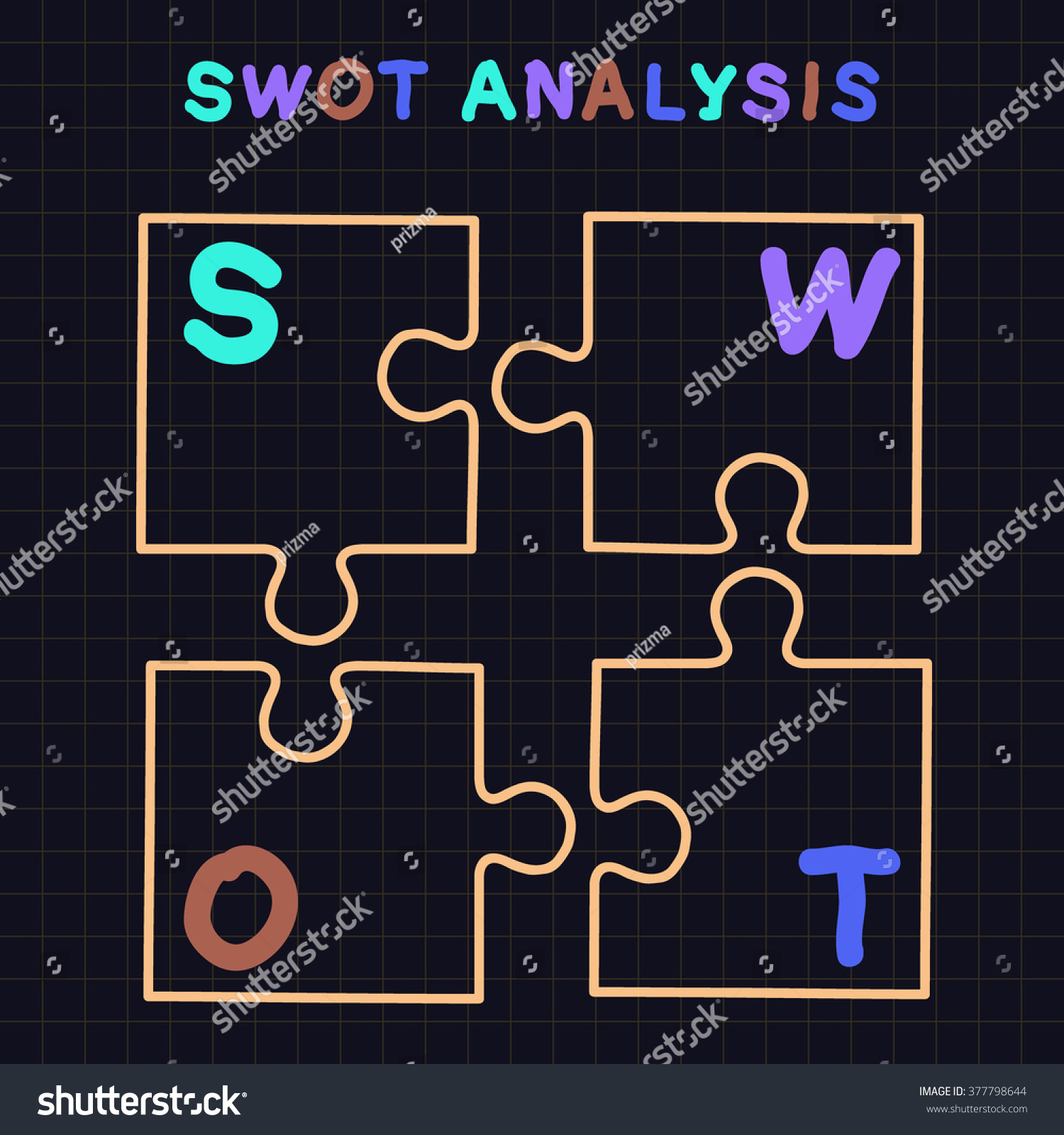 Handdrawn Puzzle Swot Analysis Table Stock Vector (Royalty Free) 377798644