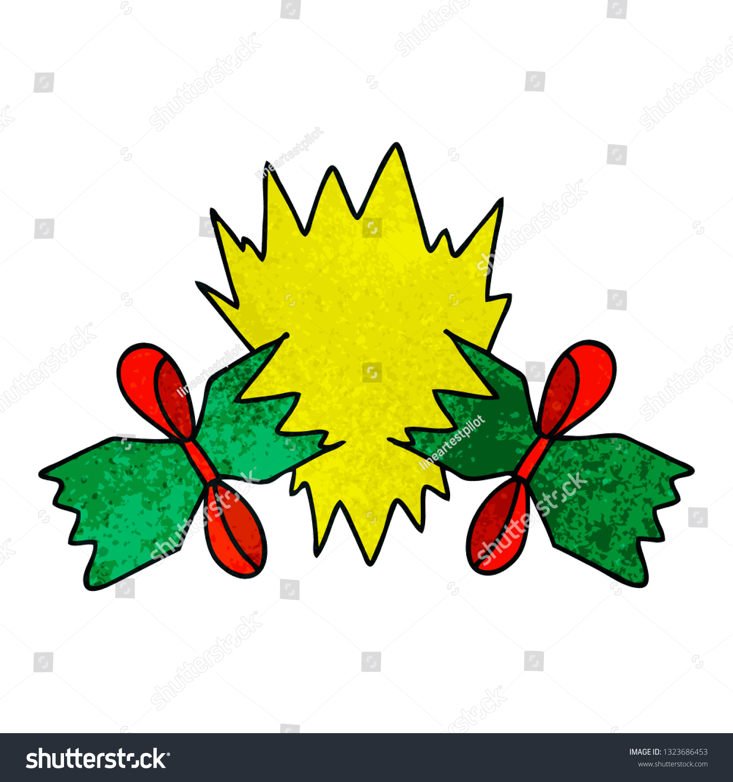 Hand Drawn Quirky Cartoon Pulled Cracker Stock Vector (Royalty Free ...