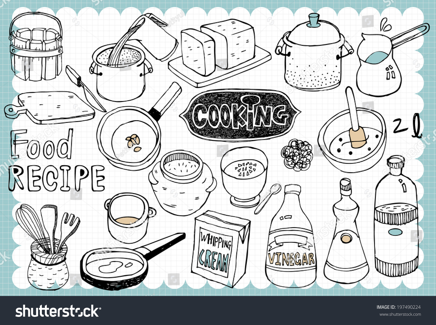 Hand Drawn Recipe Set Stock Vector (Royalty Free) 197490224