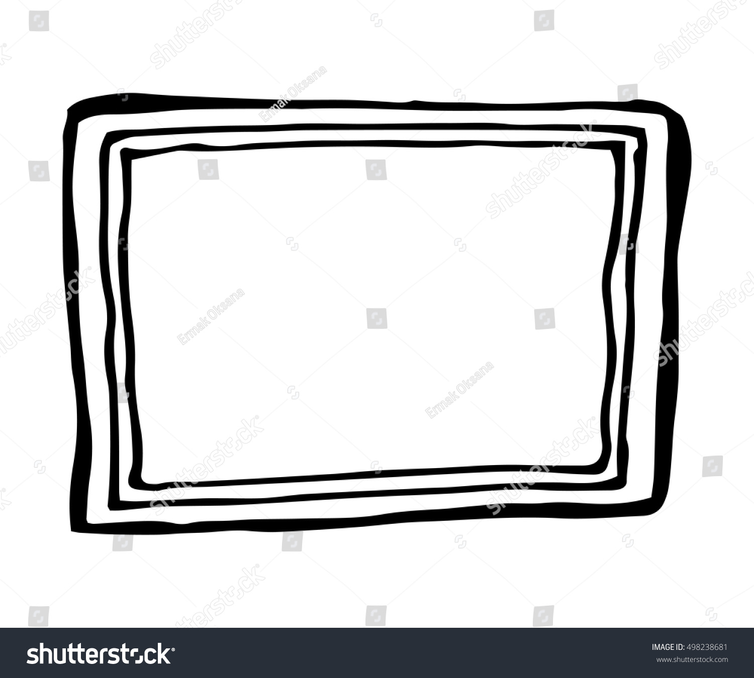 Hand Drawn Rectangle Frame Cartoon Vector: vector de stock (libre de ...