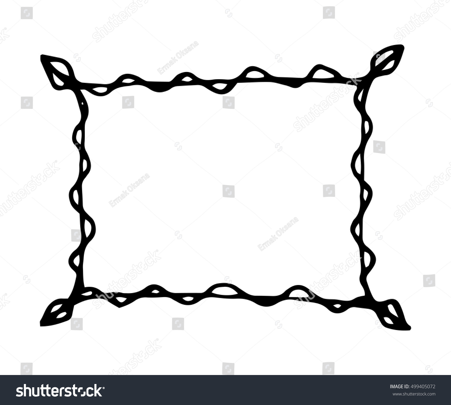 Hand Drawn Rectangle Frame Cartoon Vector 스톡 벡터(로열티 프리) 499405072