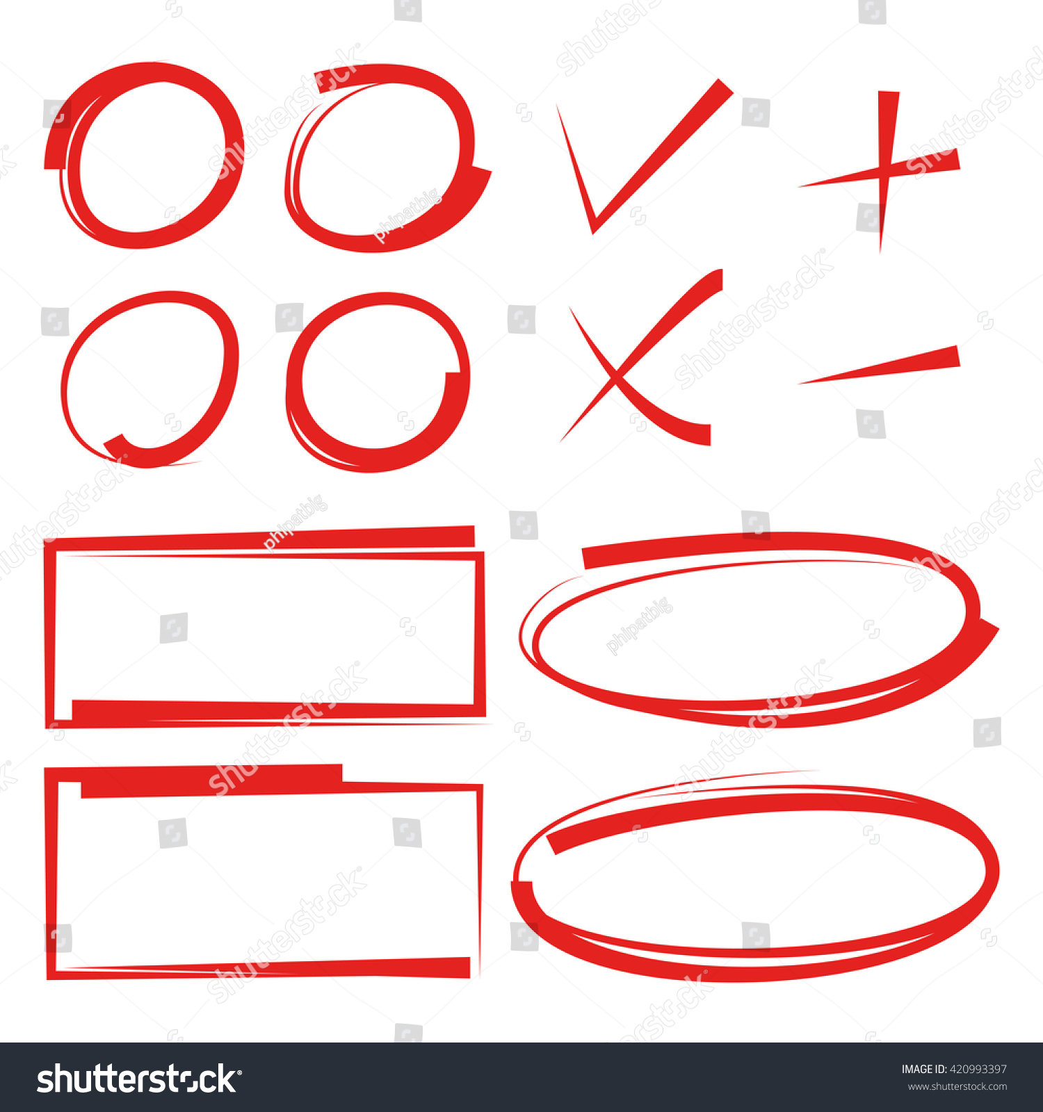 Hand Drawn Rectangle Frame Rectangle Highlighter Stock Vector (Royalty ...