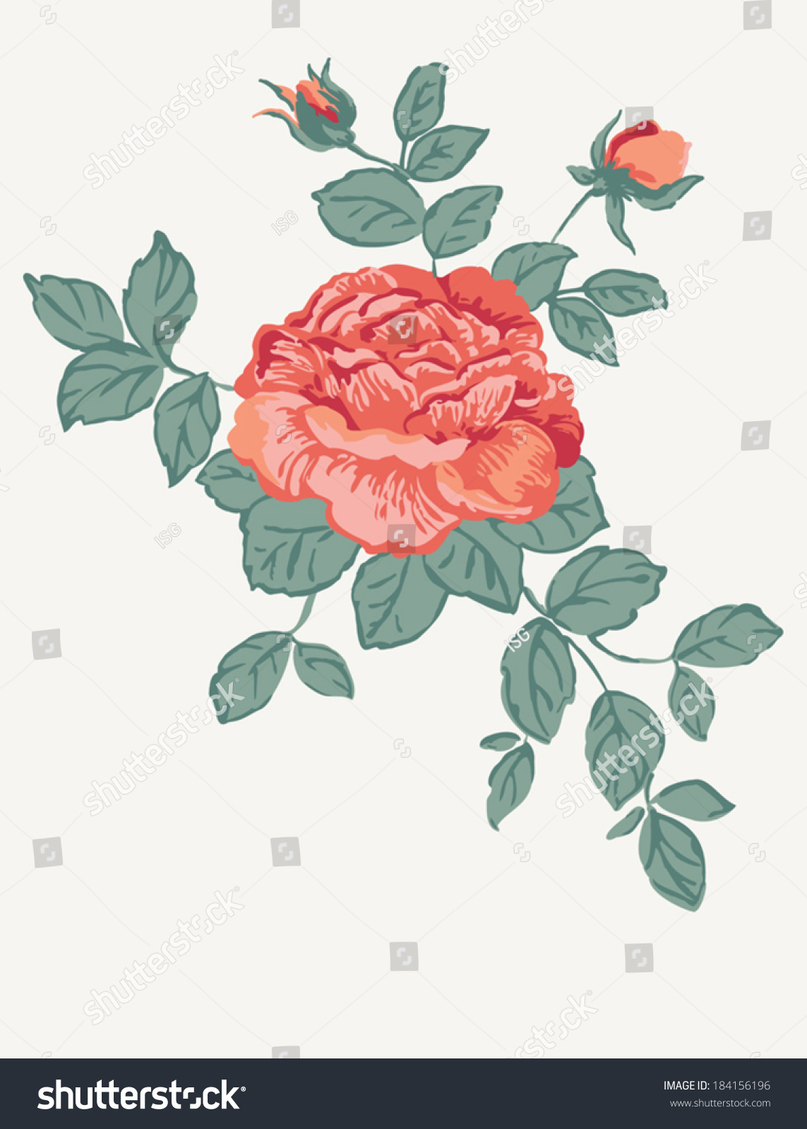 Hand Drawn Rose Stock Vector (Royalty Free) 184156196 | Shutterstock