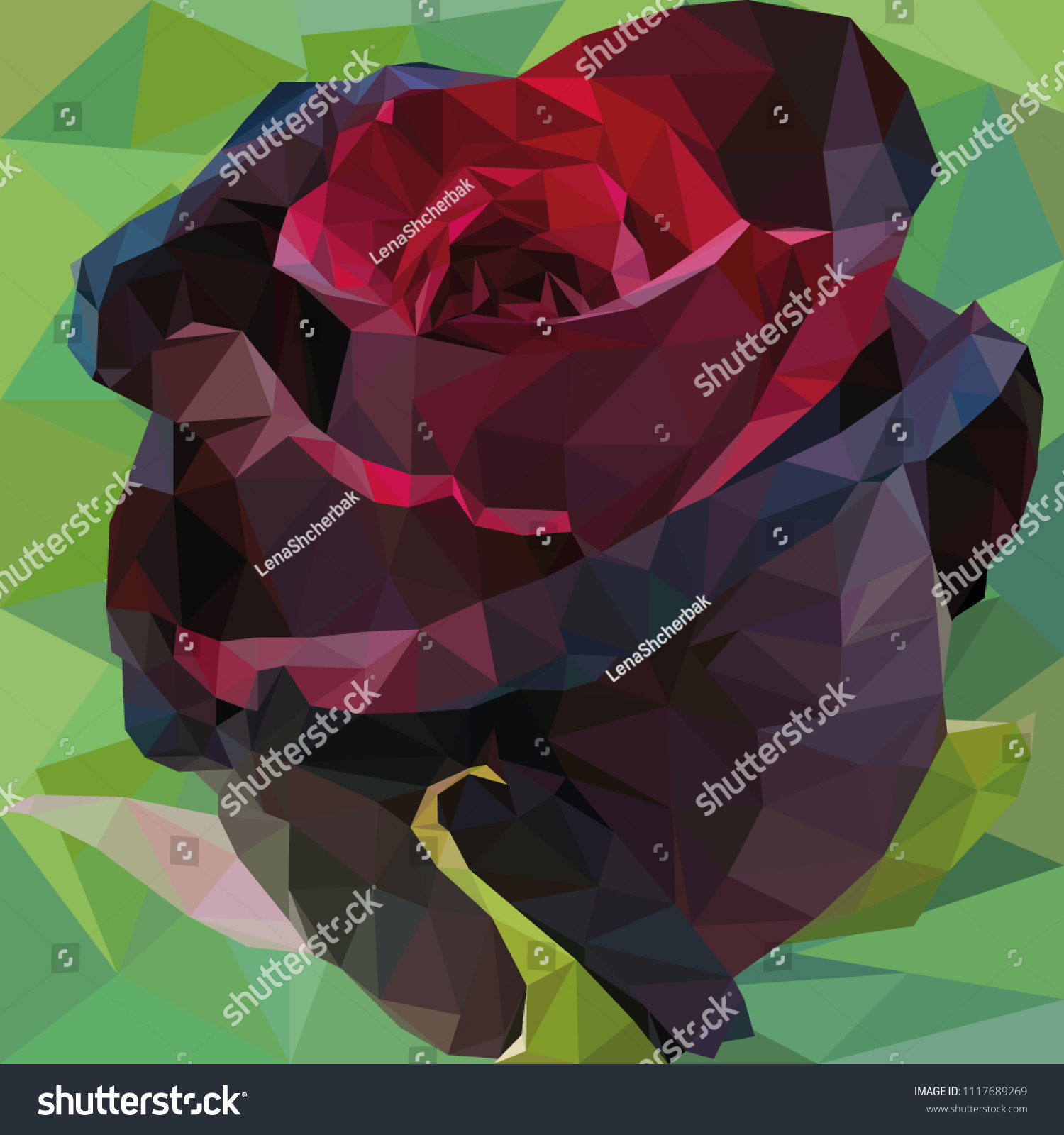 Hand Drawn Rose Low Poly Style Stock Vector (Royalty Free) 1117689269 ...