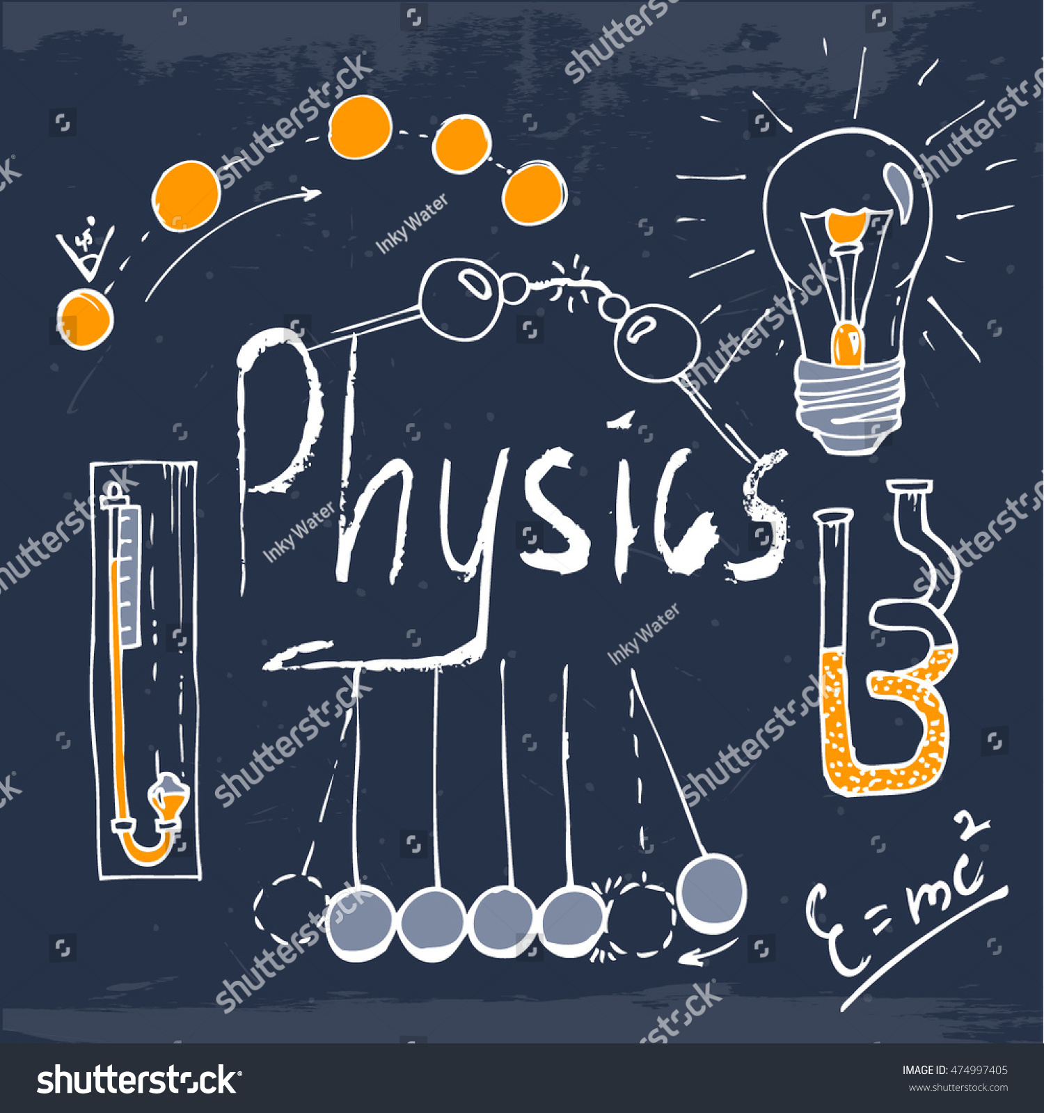 Handdrawn Set Physics Objects Your Project: เวกเตอร์สต็อก (ปลอดค่า ...