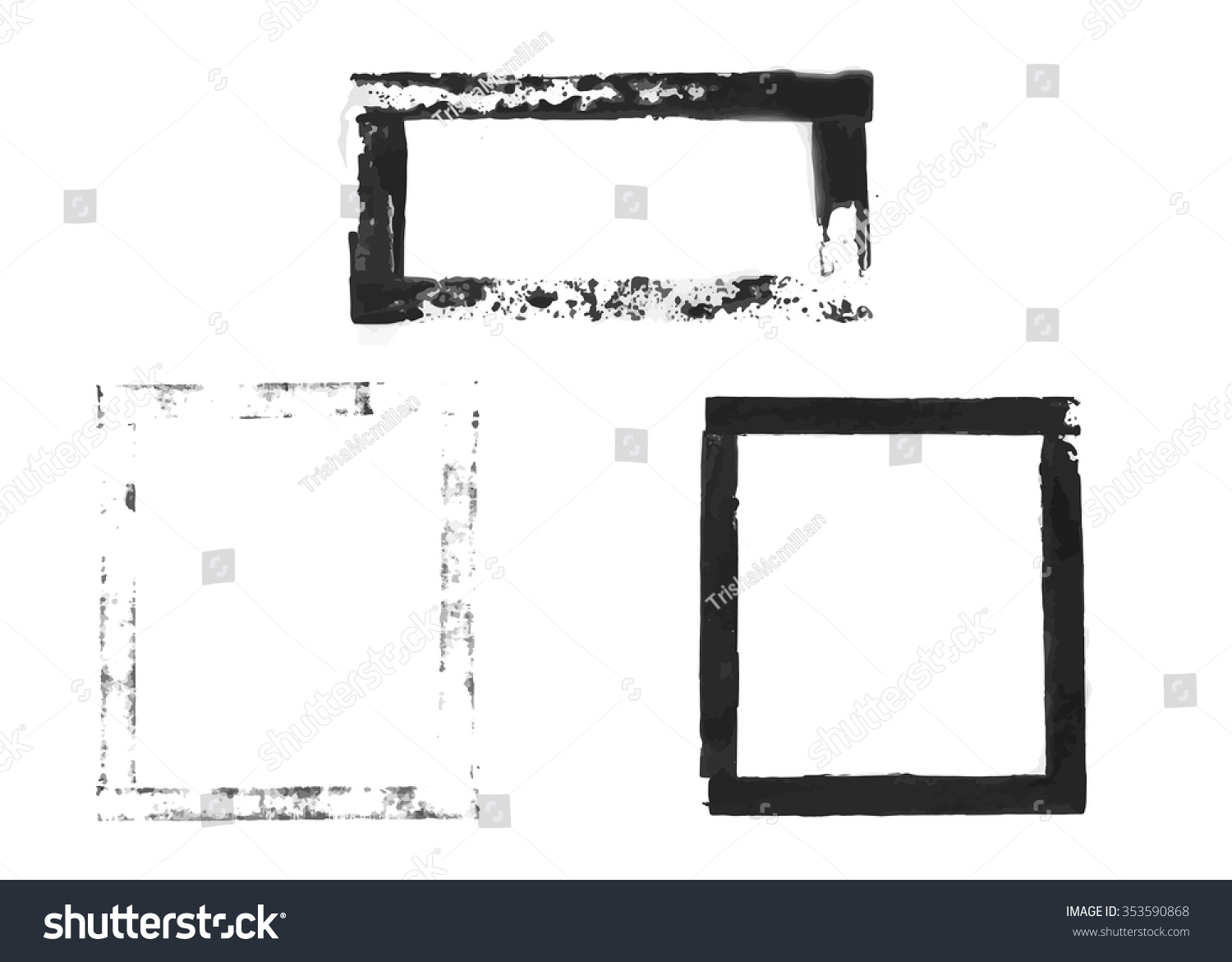 Hand Drawn Set Vector Ink Frames Stock Vector (Royalty Free) 353590868 ...