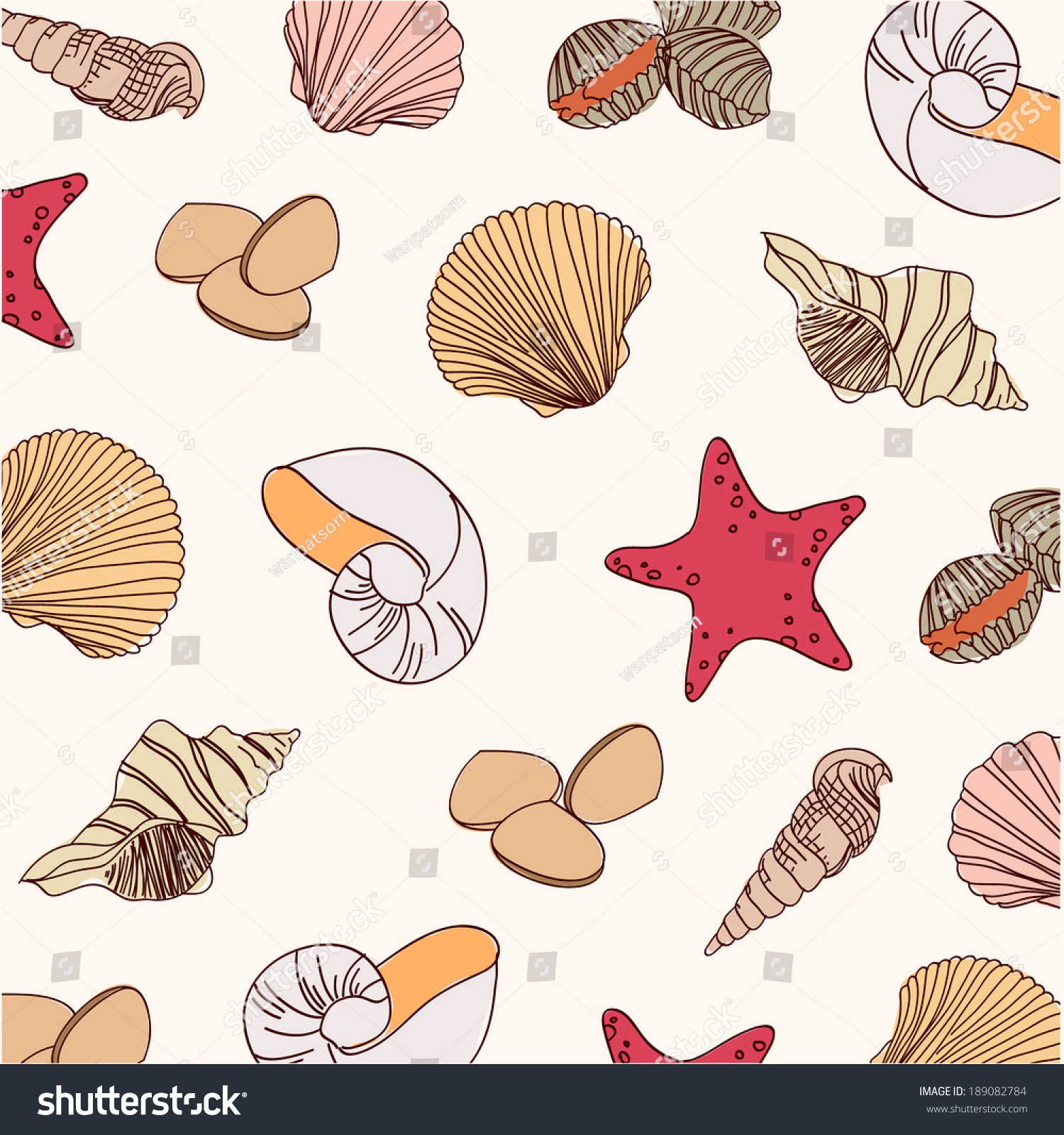Hand Drawn Shellfish Vector Stock Vector (Royalty Free) 189082784 ...