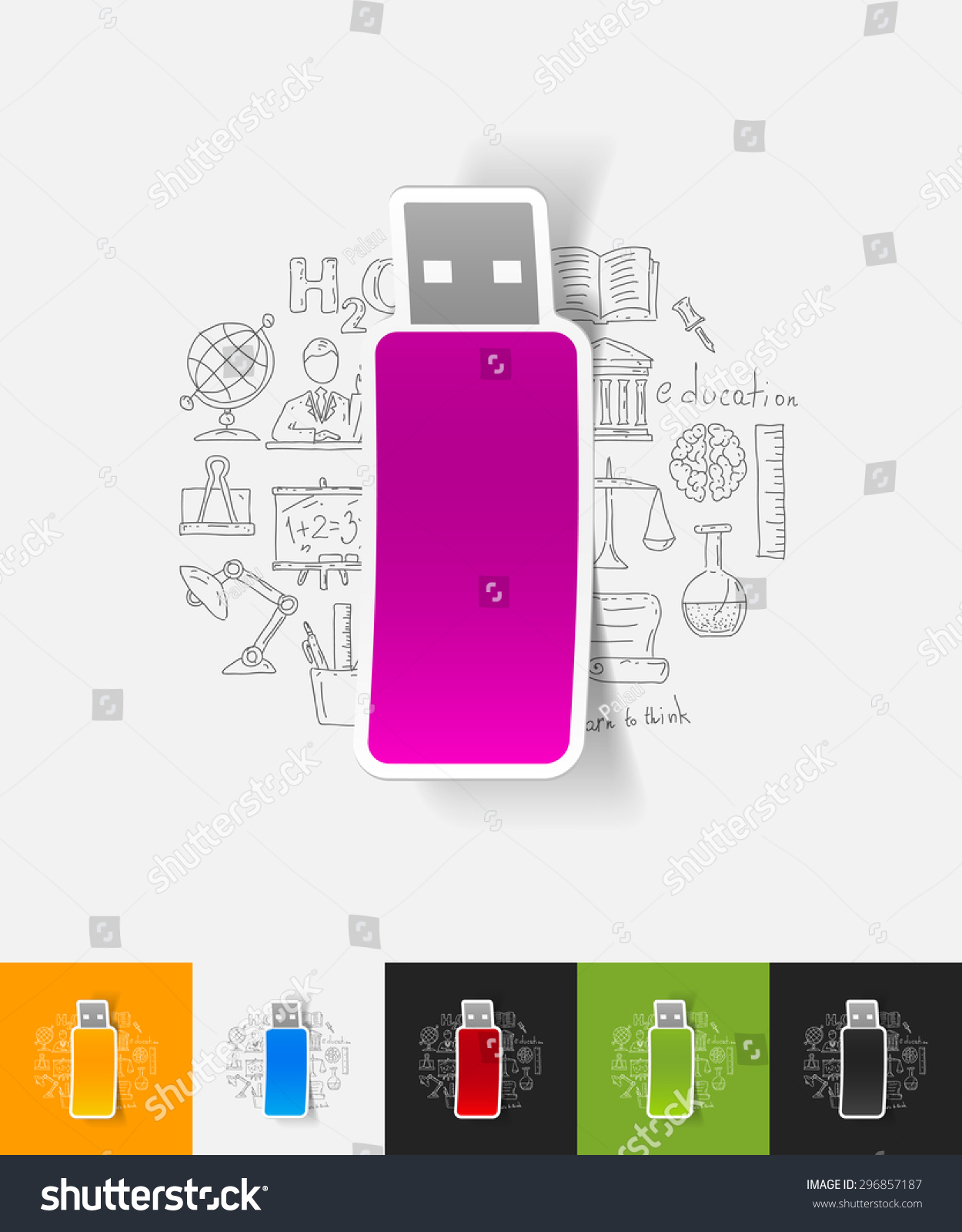 Hand Drawn Simple Elements Usb Paper Stock Vector (Royalty Free ...