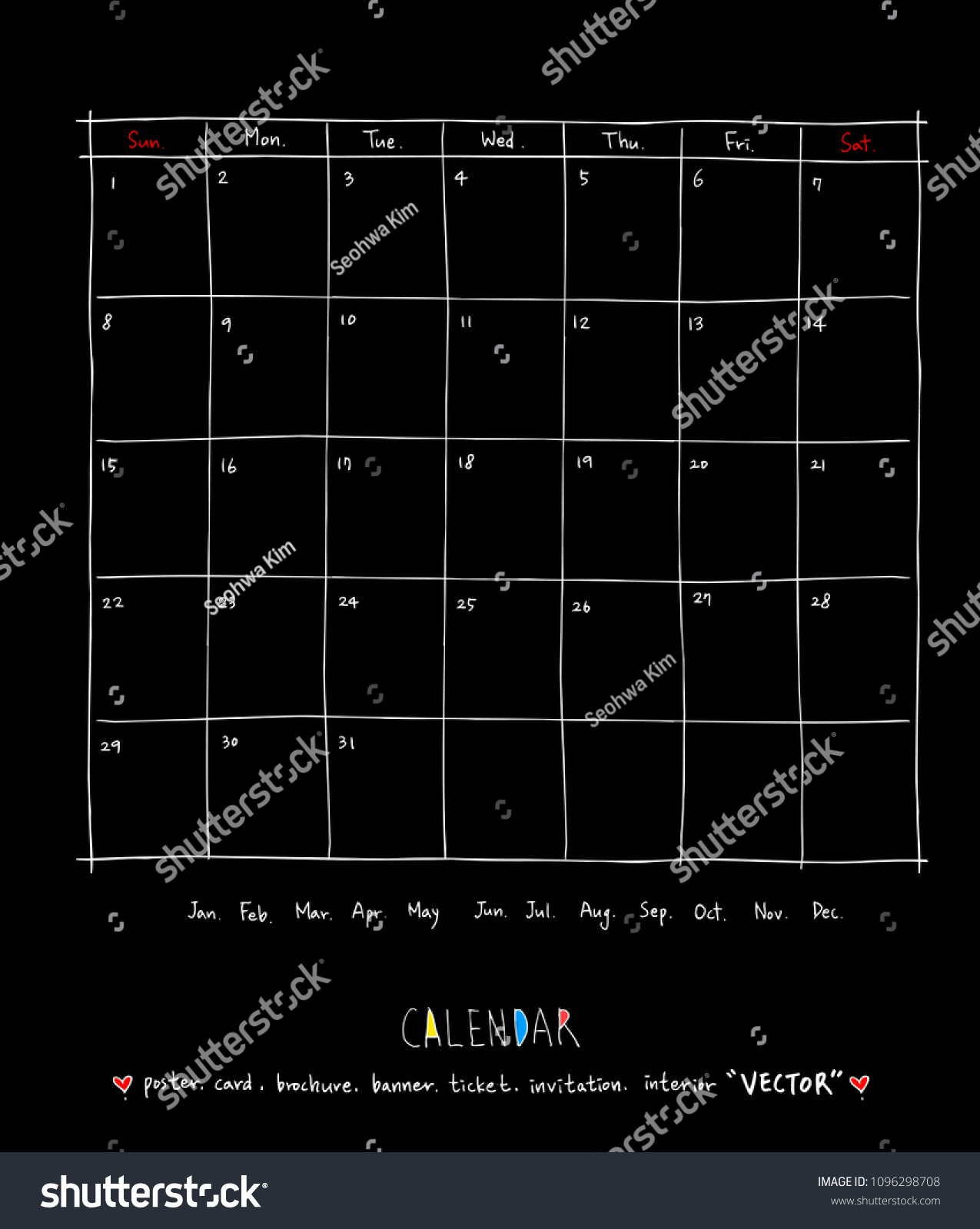 Hand Drawn Sketch Calendar Vector Stock Vector (Royalty Free ...