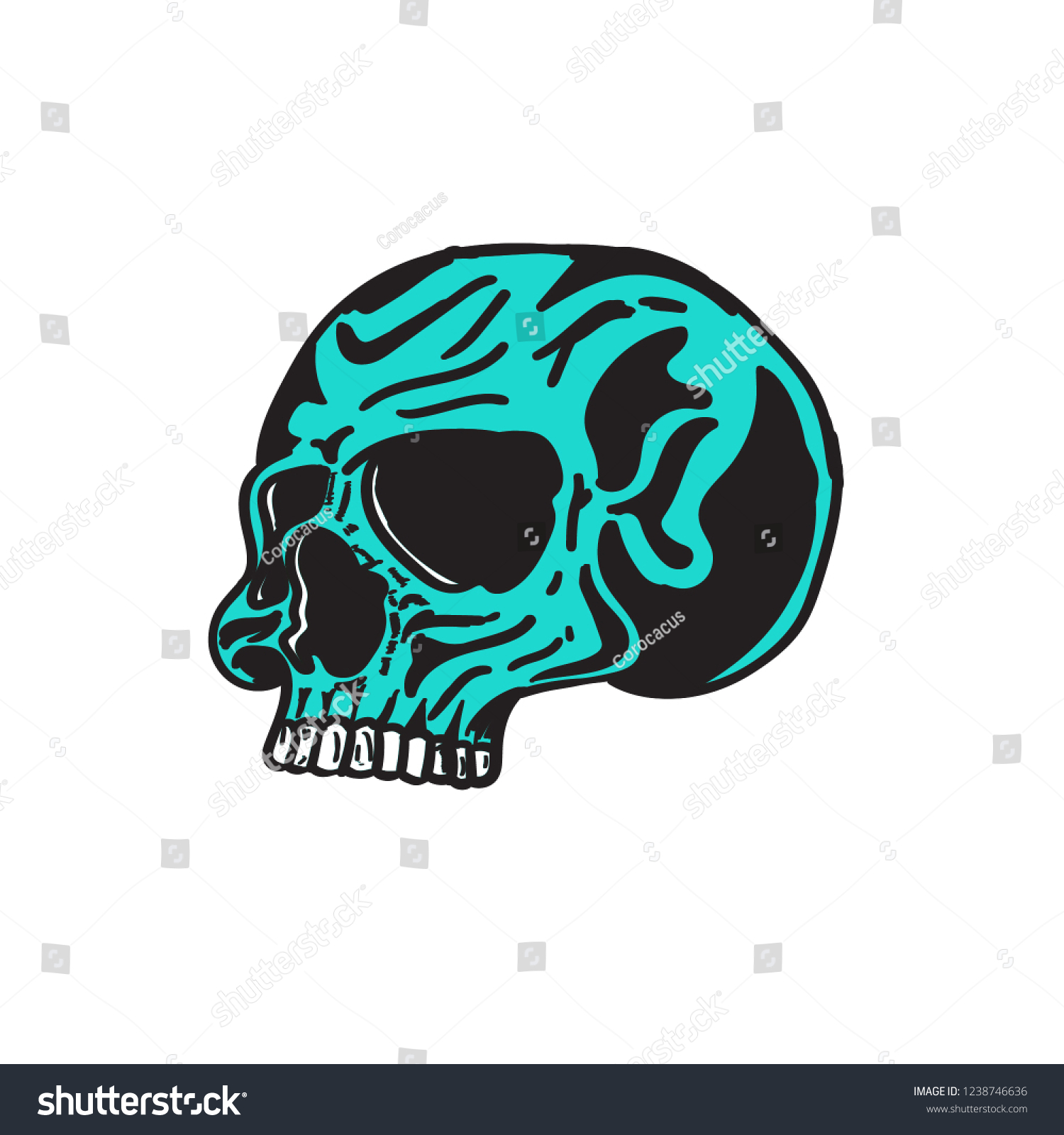 Hand Drawn Skull Vector Stock Vector (Royalty Free) 1238746636