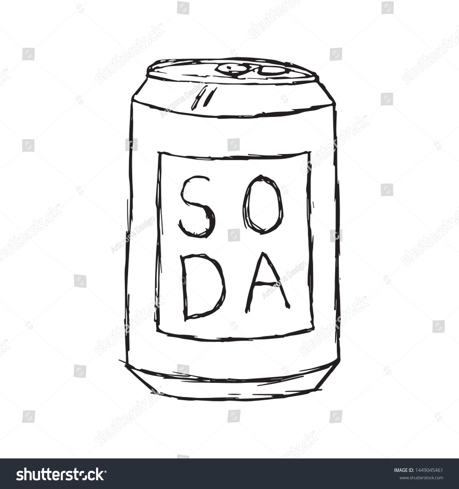 Hand Drawn Soda Can Vector Illustration Stock Vector (Royalty Free ...