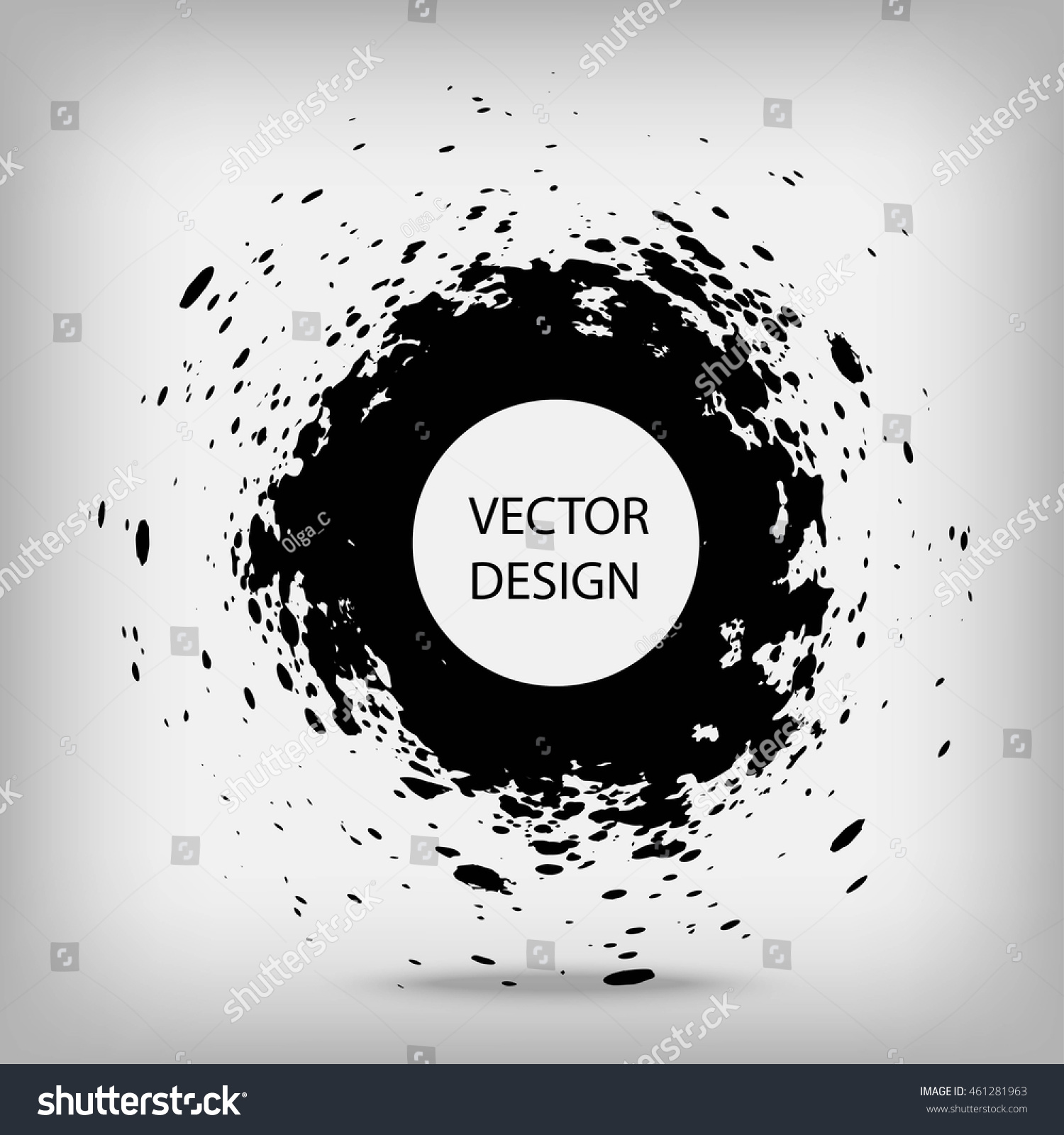 Hand Drawn Splatter Circle Shape Label Stock Vector 461281963 ...