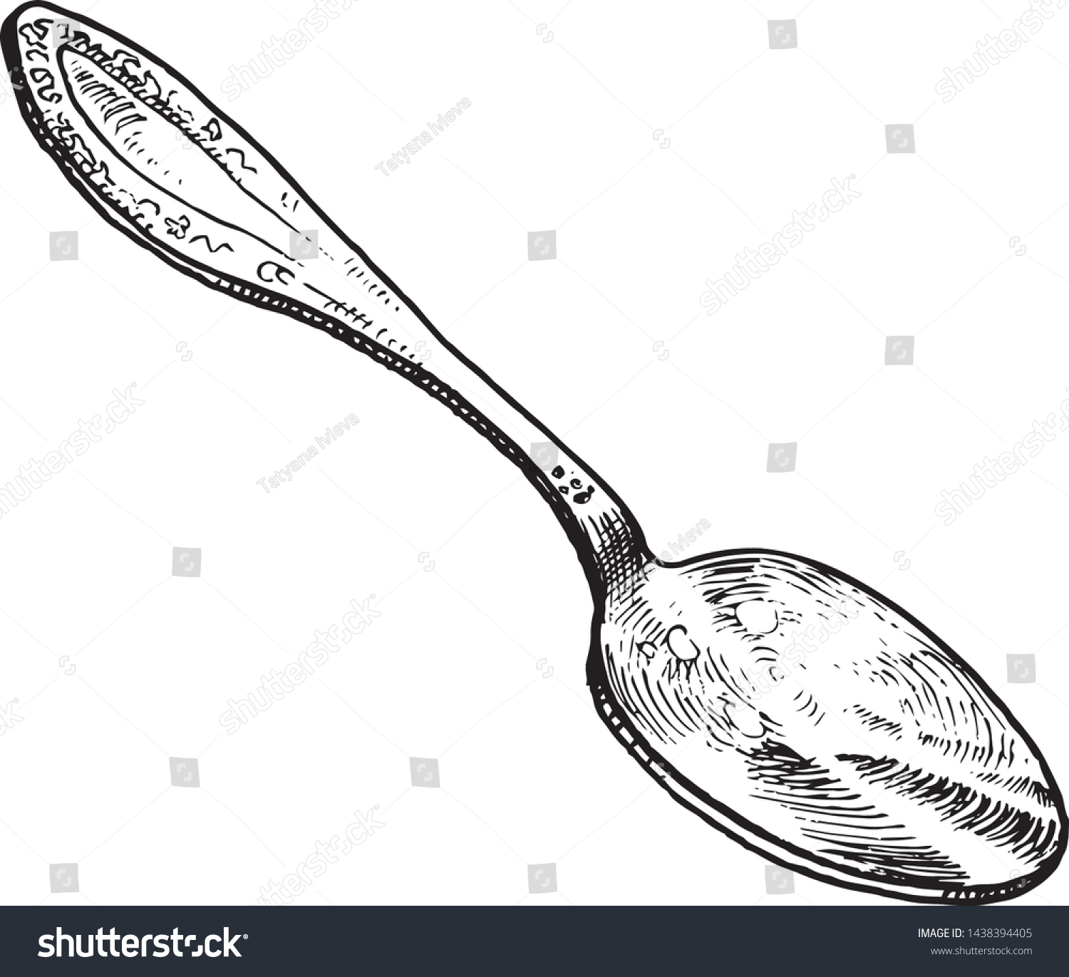 Hand Drawn Spoon Vector Illustration Stock Vector (Royalty Free ...