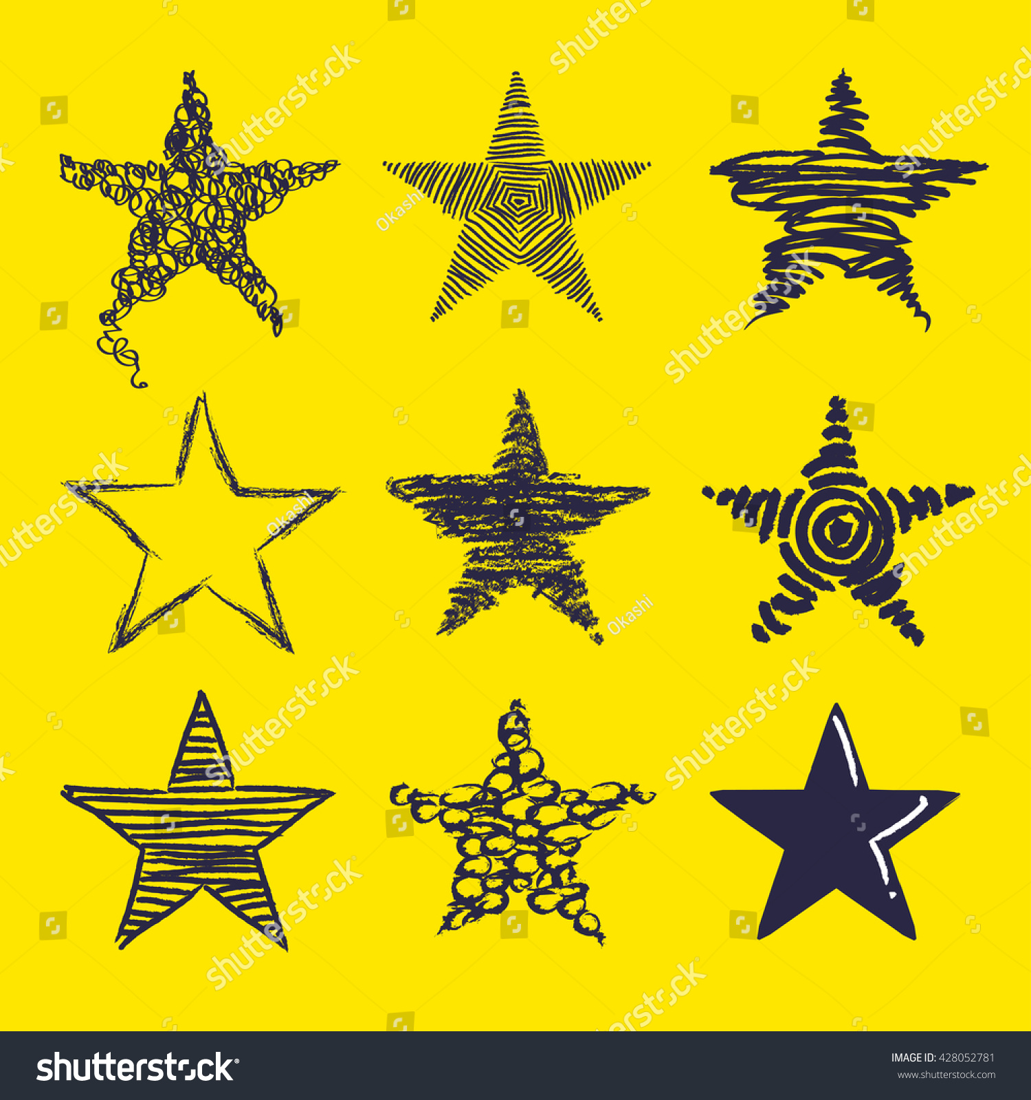 Hand Drawn Star Shaped Element Vector Stock Vector (Royalty Free ...