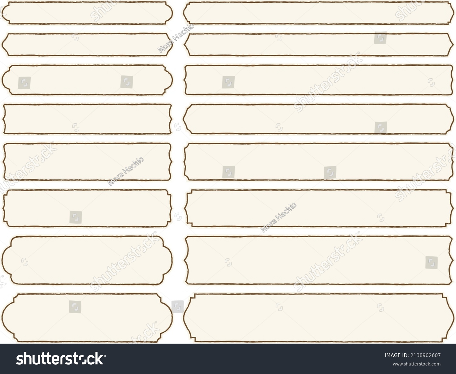 Hand Drawn Style Horizontal Label Frame Stock Vector (Royalty Free ...