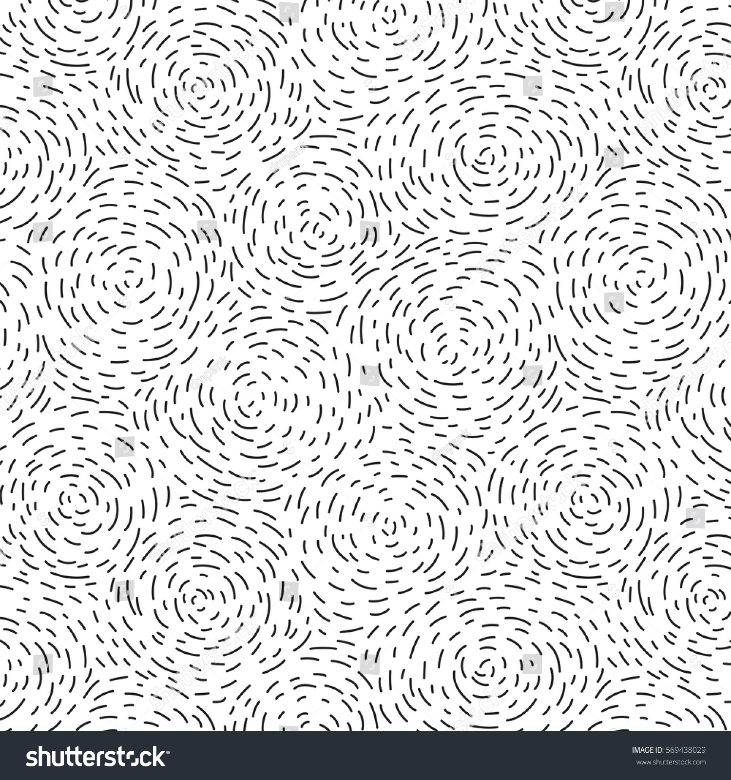 Hand Drawn Swirls Circular Dashed Lines Stock Vector (Royalty Free ...