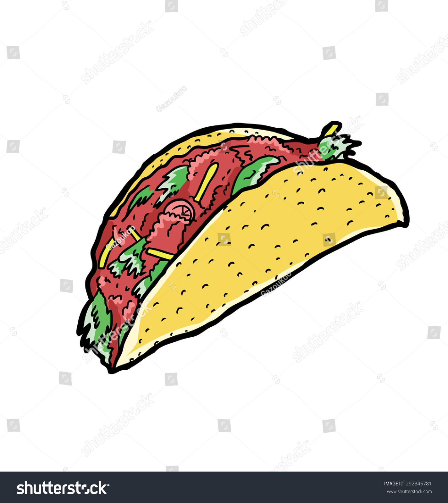 Hand Drawn Taco Stock Vector (Royalty Free) 292345781