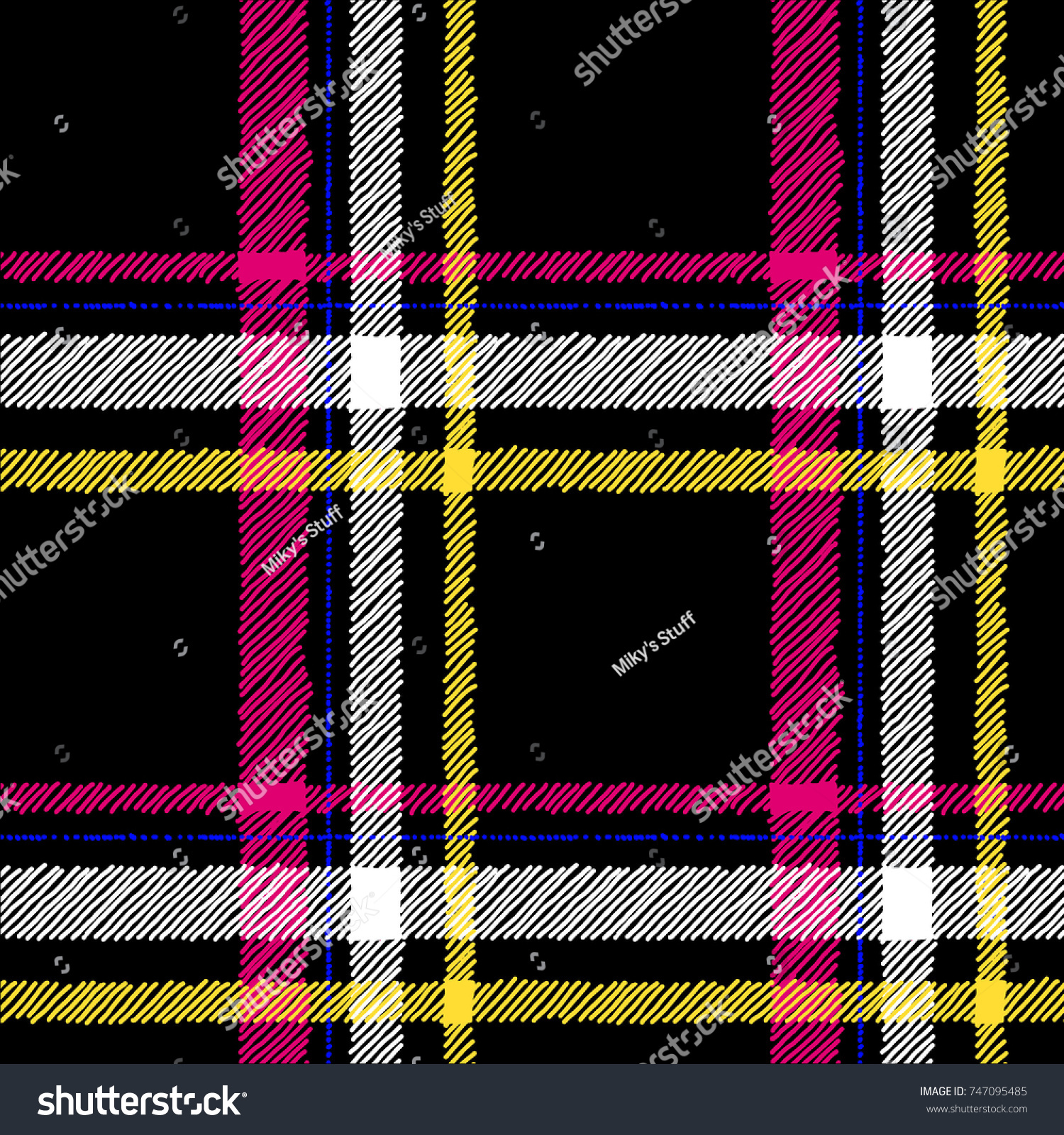 Hand Drawn Tartan Design Seamless Pattern Stock Vector (Royalty Free ...