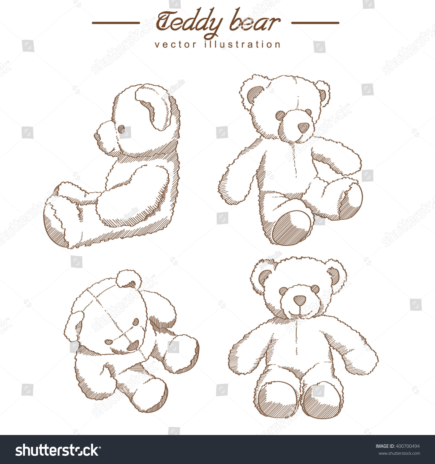 Hand Drawn Teddy Bear Stock Vector (Royalty Free) 400700494 | Shutterstock