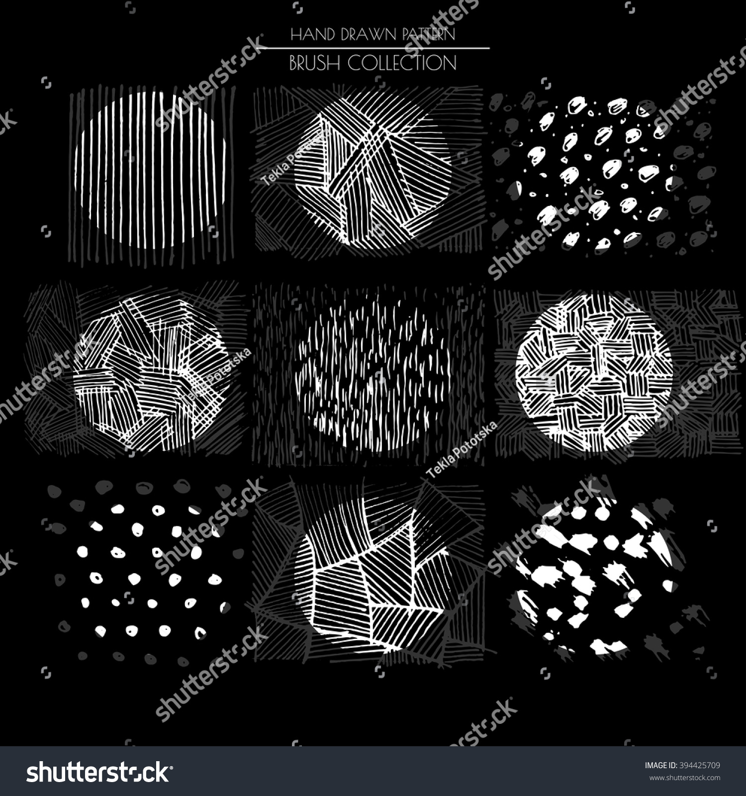 Hand Drawn Texture Brush Sample Different Stock Vector (Royalty Free ...