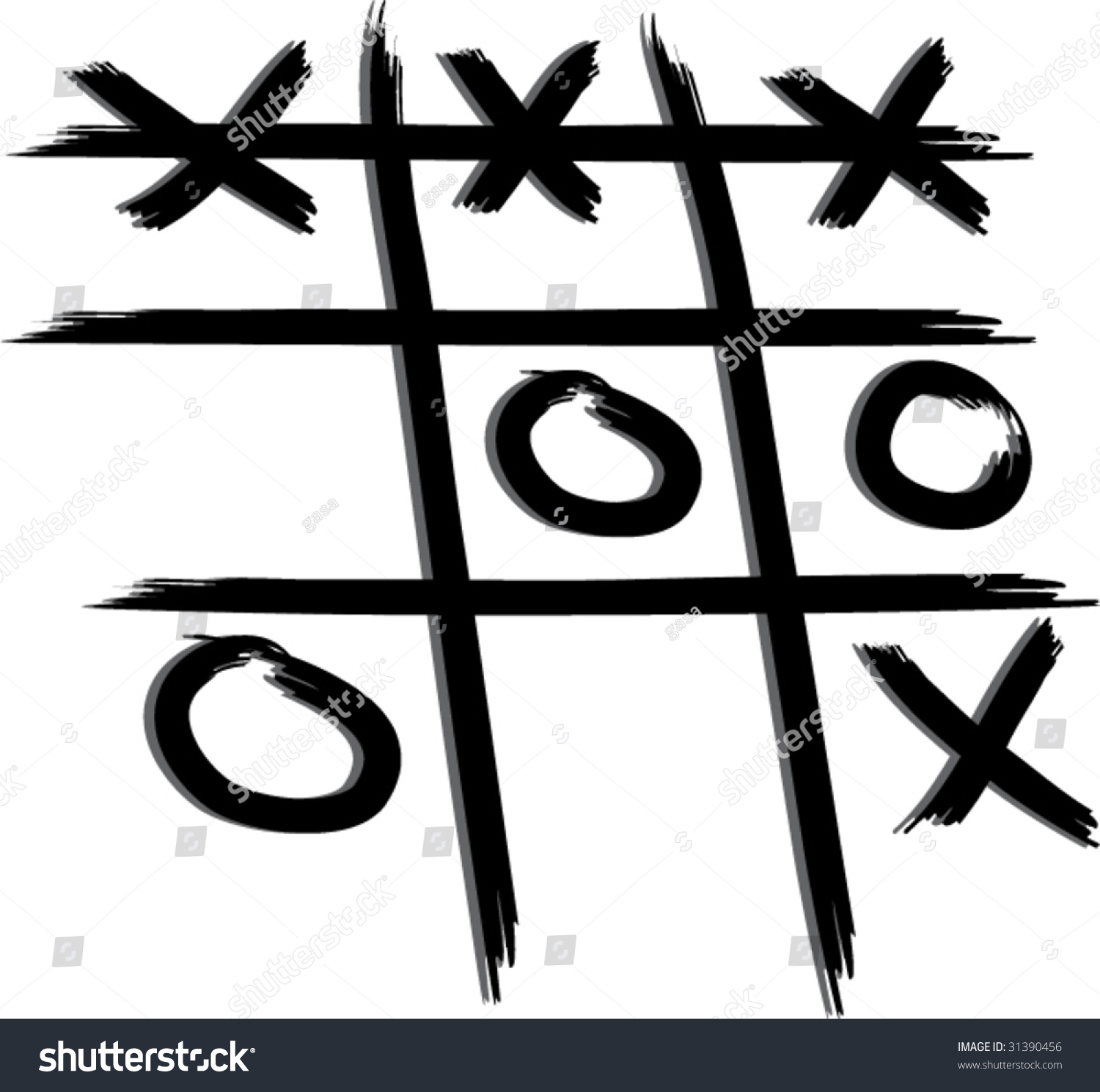 Hand Drawn Tic Tac Toe Game Stock Vector Illustration 31390456 ...