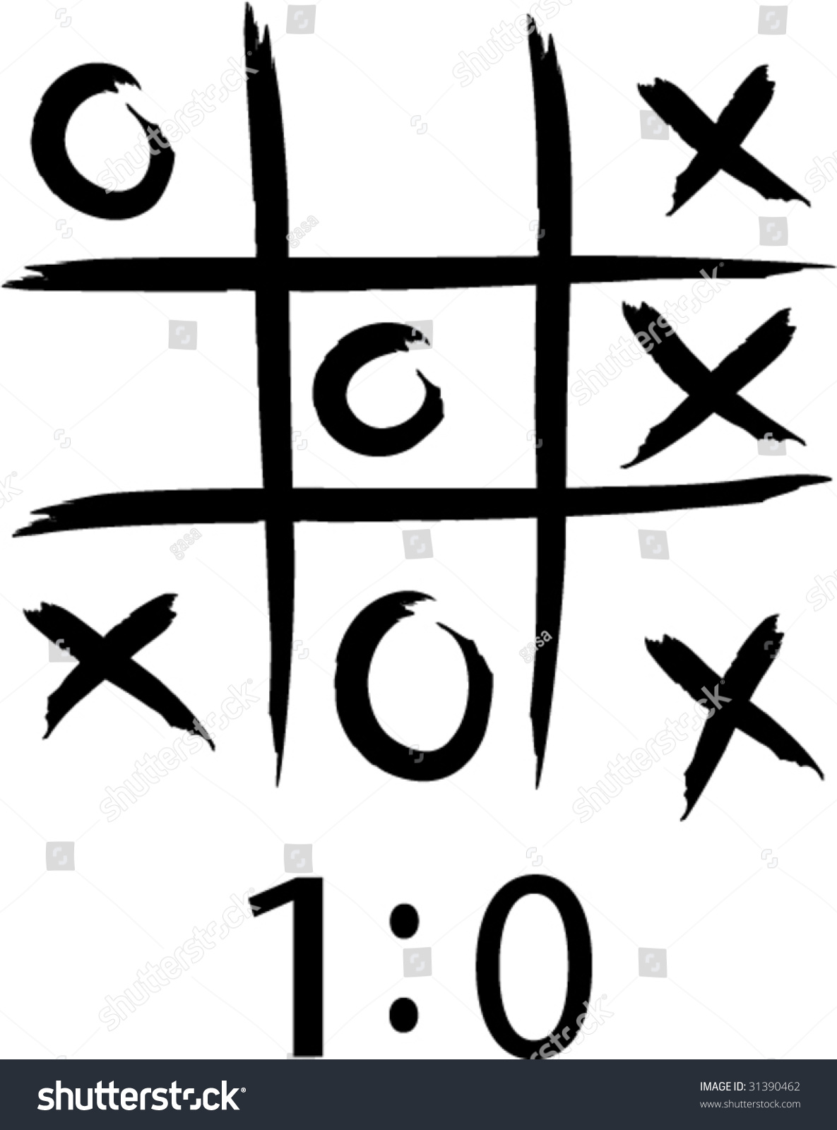 Hand Drawn Tic Tac Toe Game Stock Vector 31390462 : Shutterstock