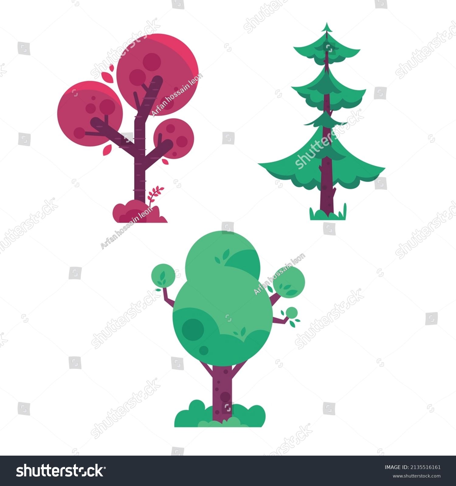 Hand Drawn Tree Logo Collection Set Stock Vector (Royalty Free ...