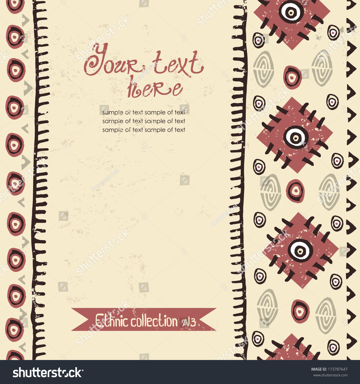 Hand Drawn Tribal Vertical Seamless Border Stock Vector (Royalty Free ...
