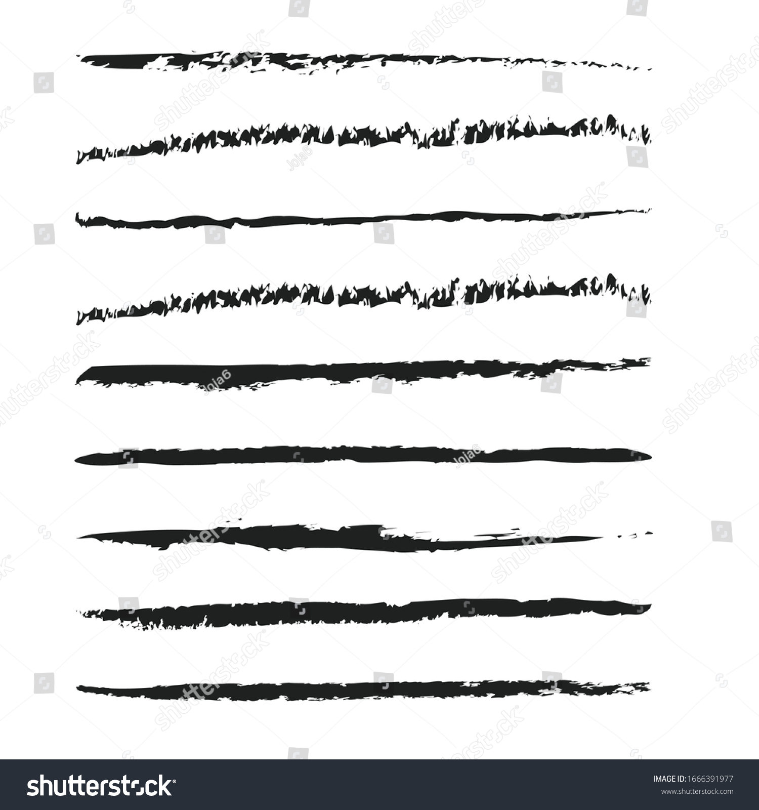 Hand Drawn Underline Set Vector Stock Vector (Royalty Free) 1666391977