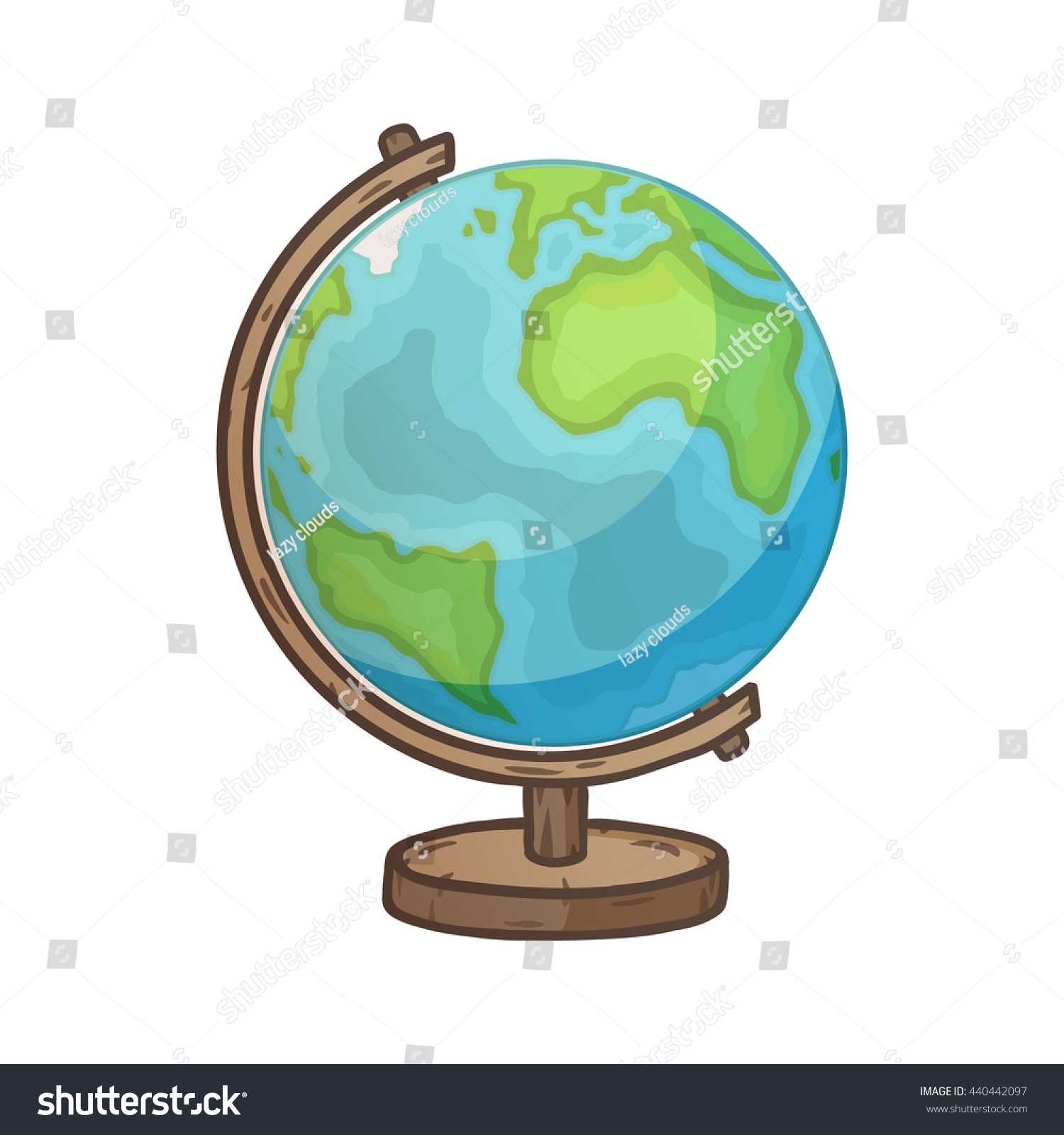 Hand Drawn Vector Cartoon Globe Illustration Stock Vector (Royalty Free ...
