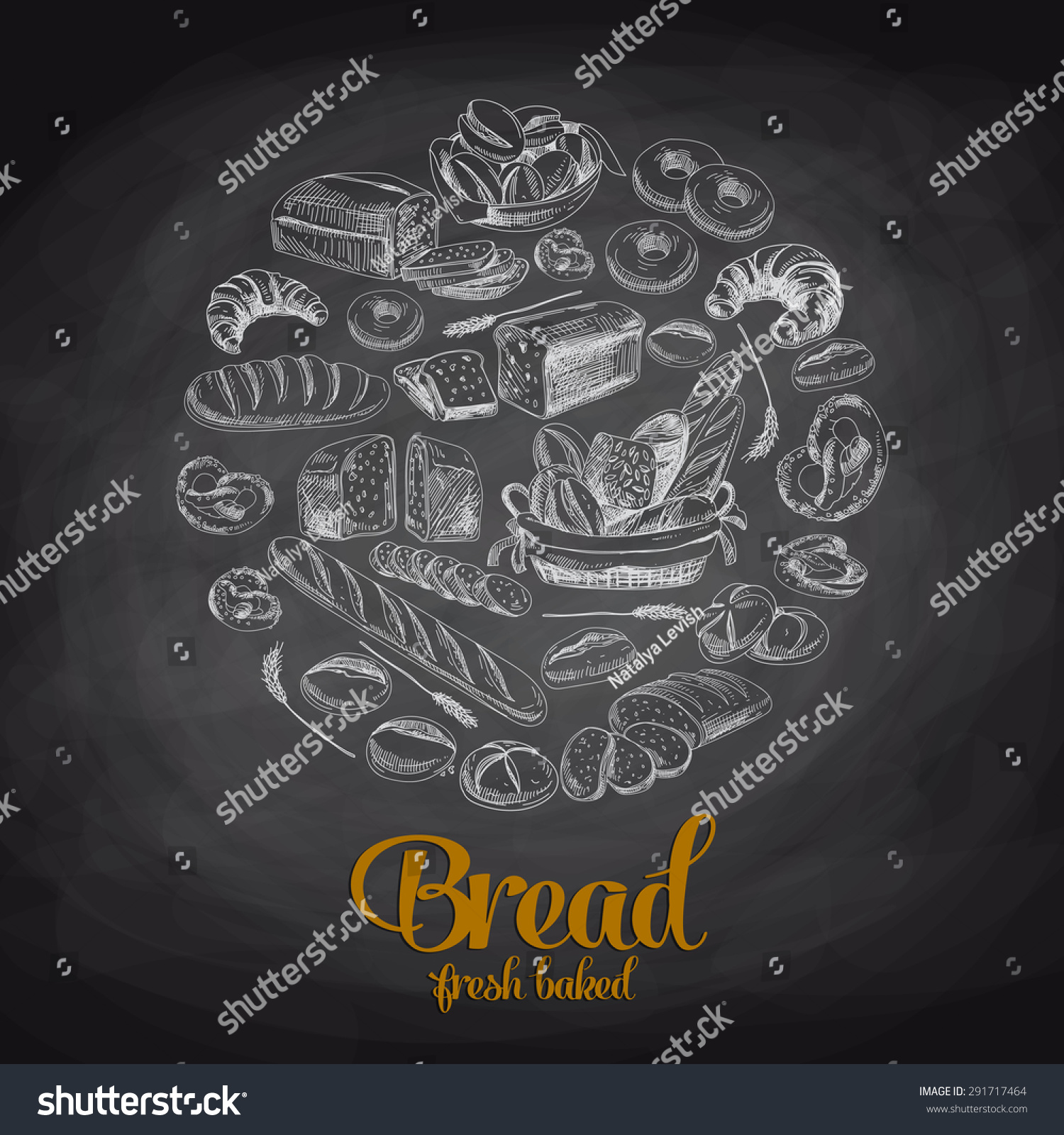 Hand Drawn Vector Illustration Bread Sketch Stock Vector (Royalty Free ...