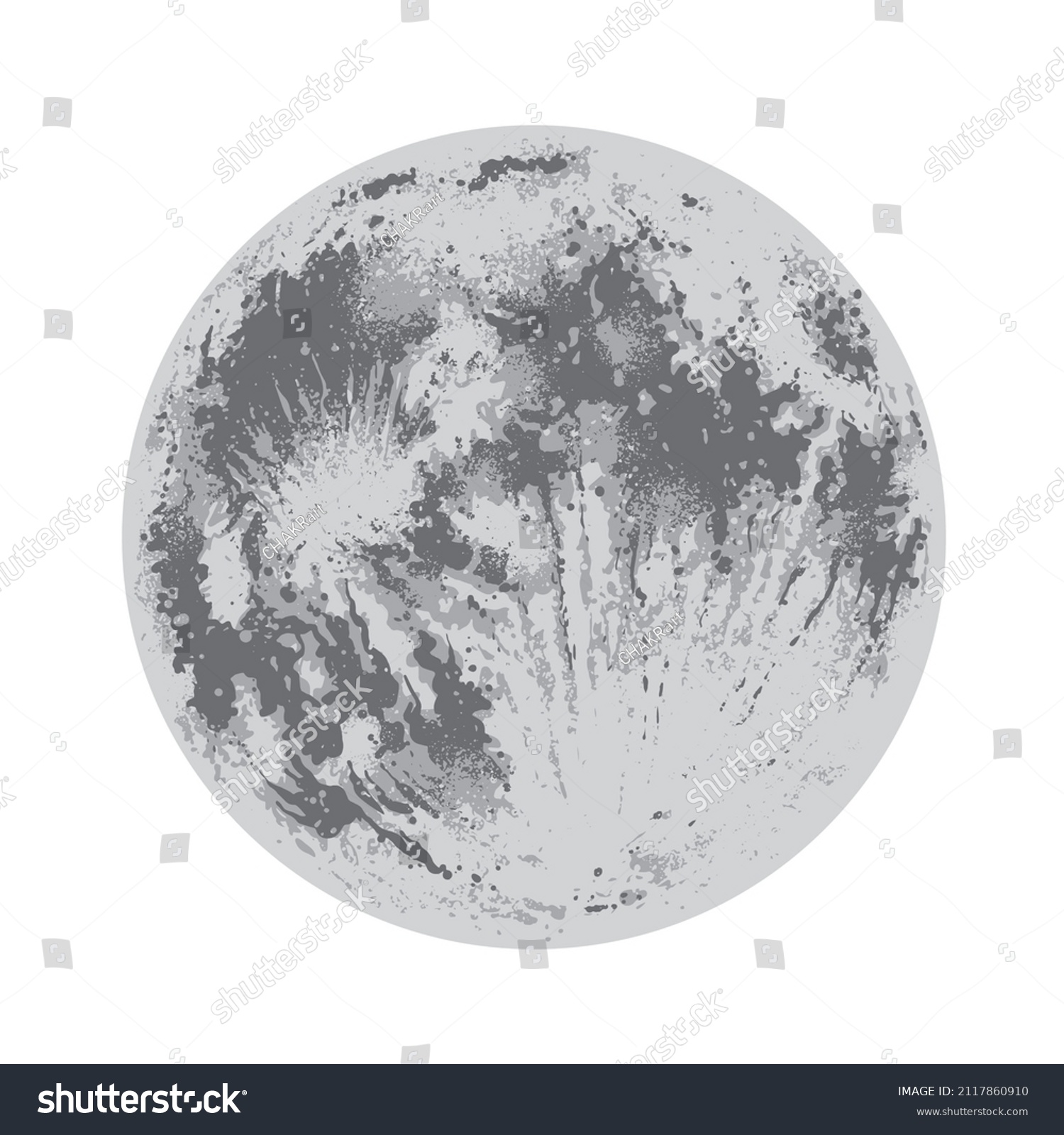 Hand Drawn Vector Moon Illustration Stock Vector (Royalty Free) 2117860910