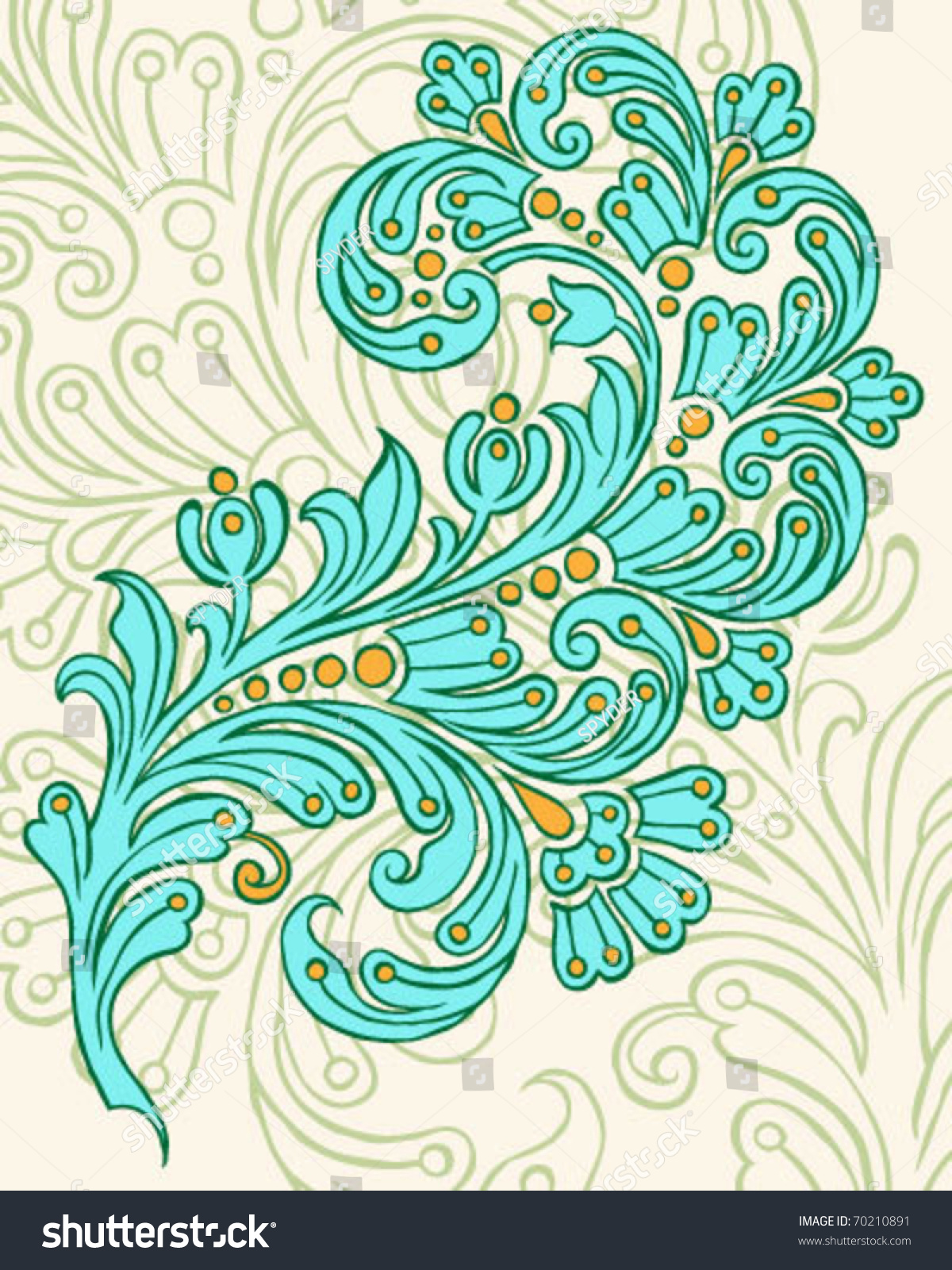 Hand Drawn Vector Paisley Design - 70210891 : Shutterstock