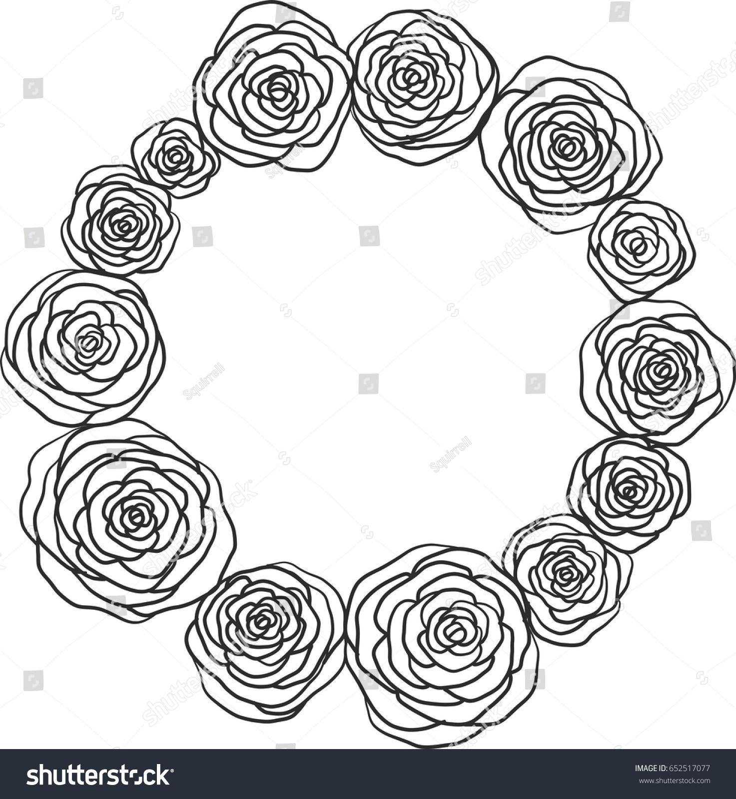 Hand Drawn Vector Rose Flower Garland Stock Vector (Royalty Free ... Hand Drawn Vector Rose Flower Garland Stock Vector (Royalty Free ...