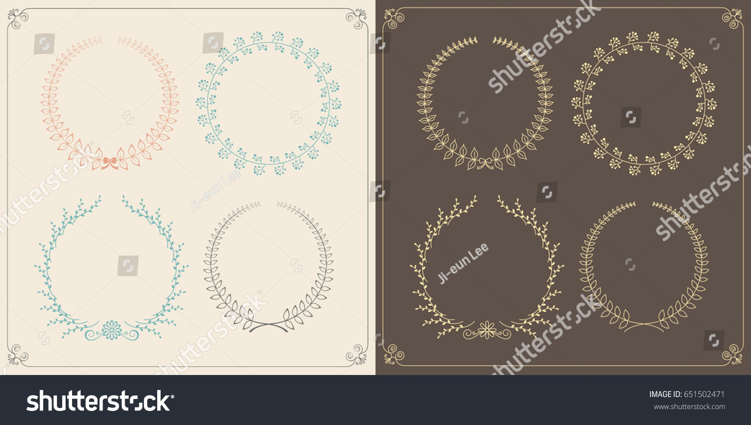 Hand Drawn Vintage Thin Line Border Stock Vector (Royalty Free ...