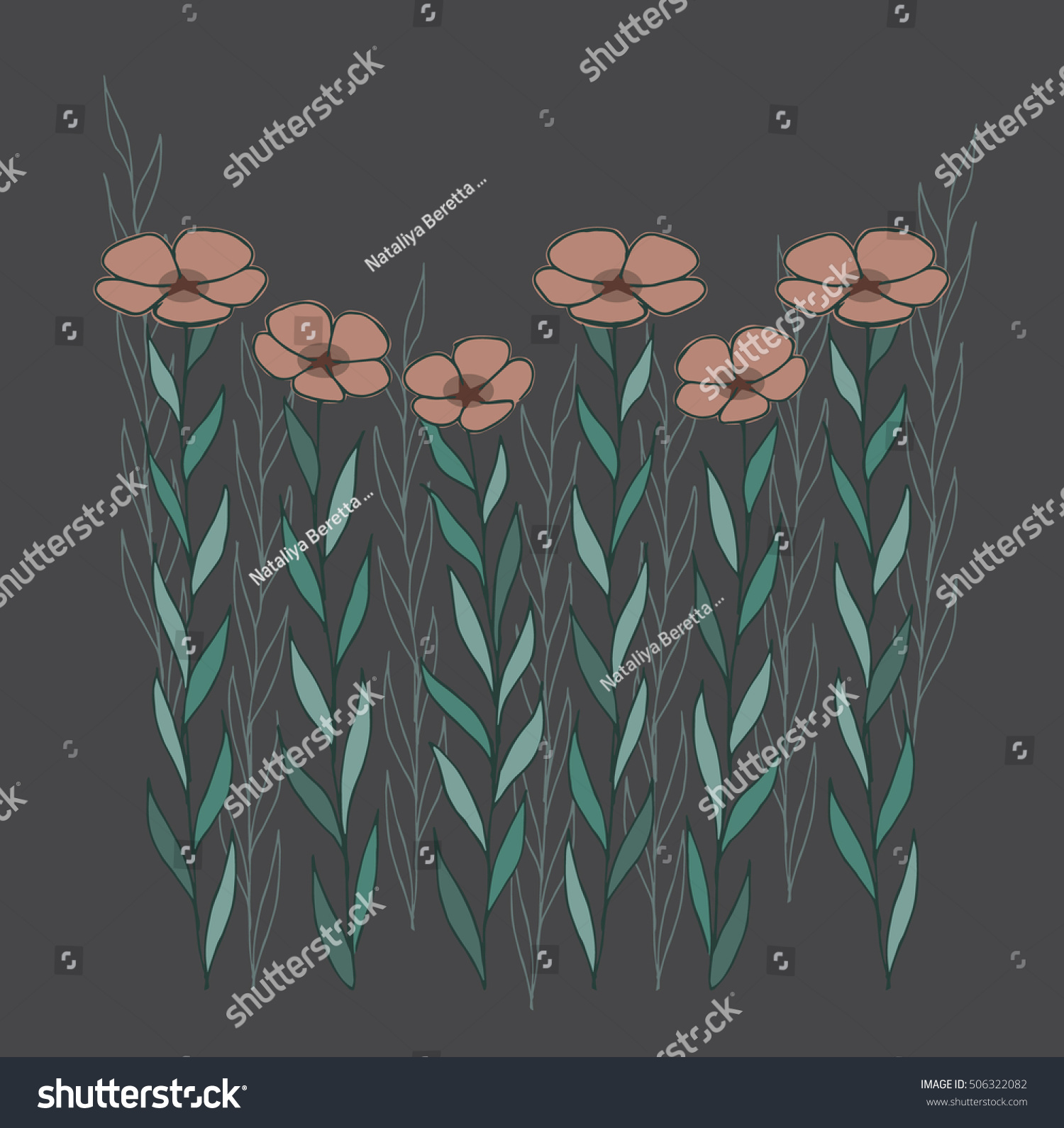 Hand Drawn Wild Vector Flowers Isolated Stock Vector (Royalty Free ...